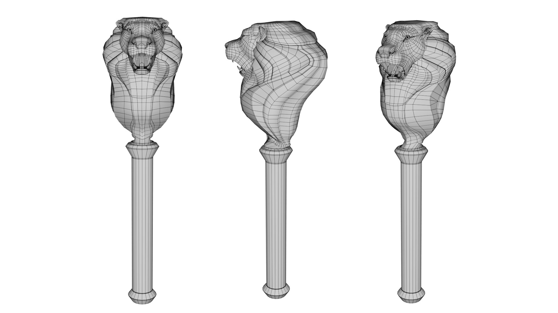 3D Model Golden Lion Staff - TurboSquid 1780944