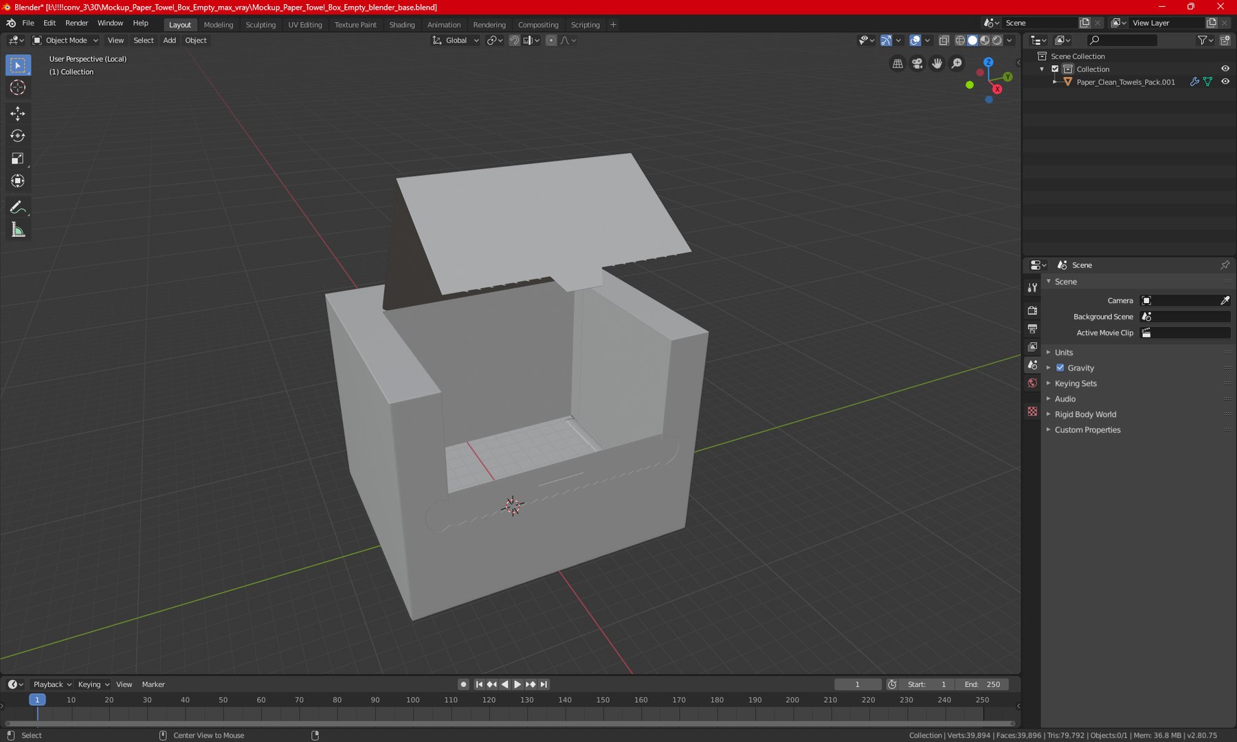 Paper Towel Box Empty 3D Model - TurboSquid 2252649