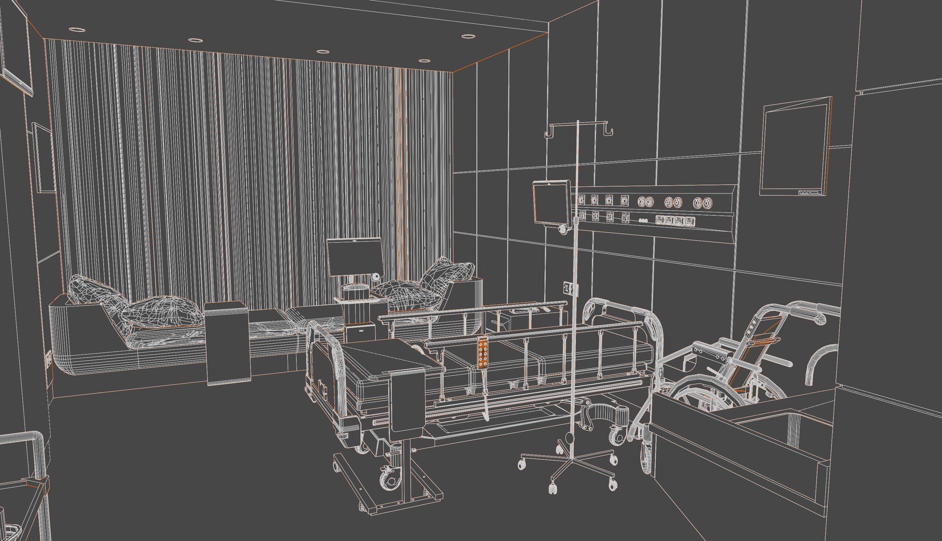 3D Hospital Interior Room - TurboSquid 1688019