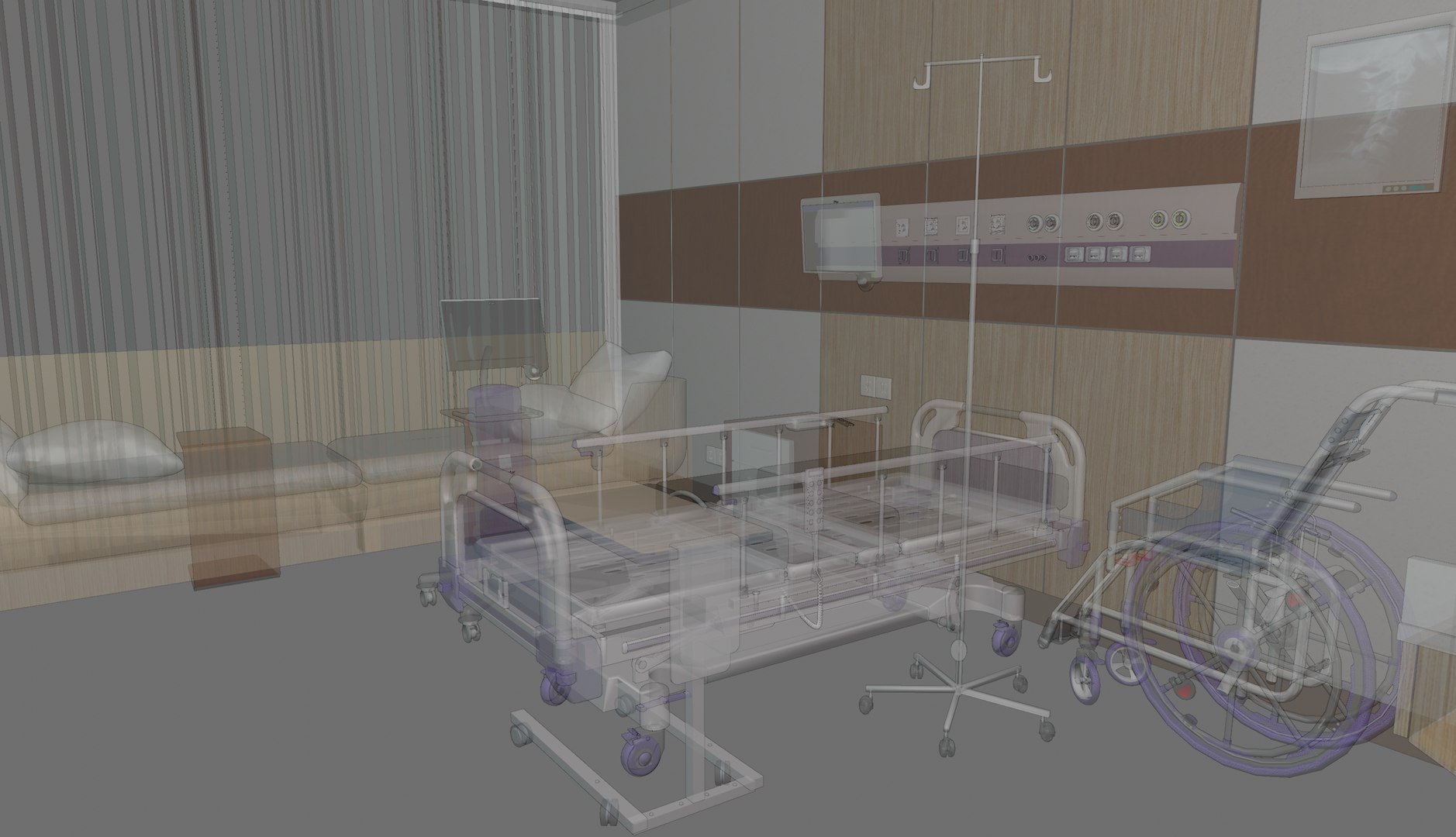 3D Hospital Interior Room - TurboSquid 1688019