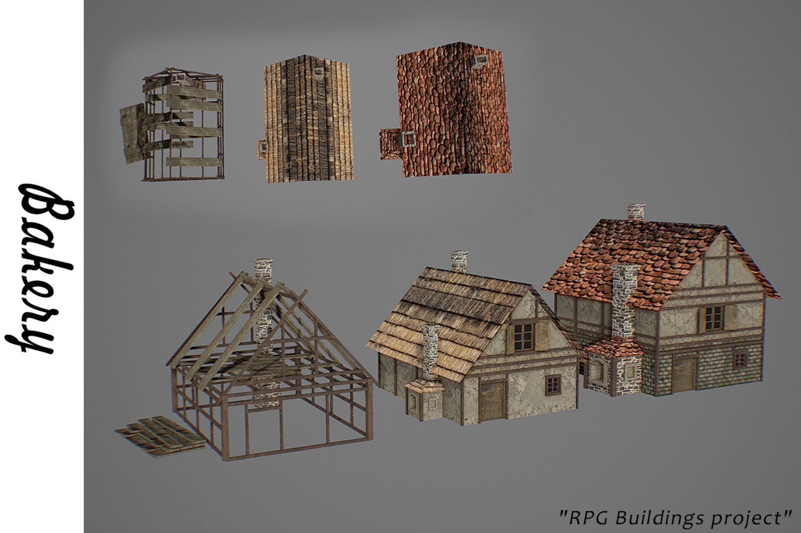 3D medieval bakery buildings - TurboSquid 1258321