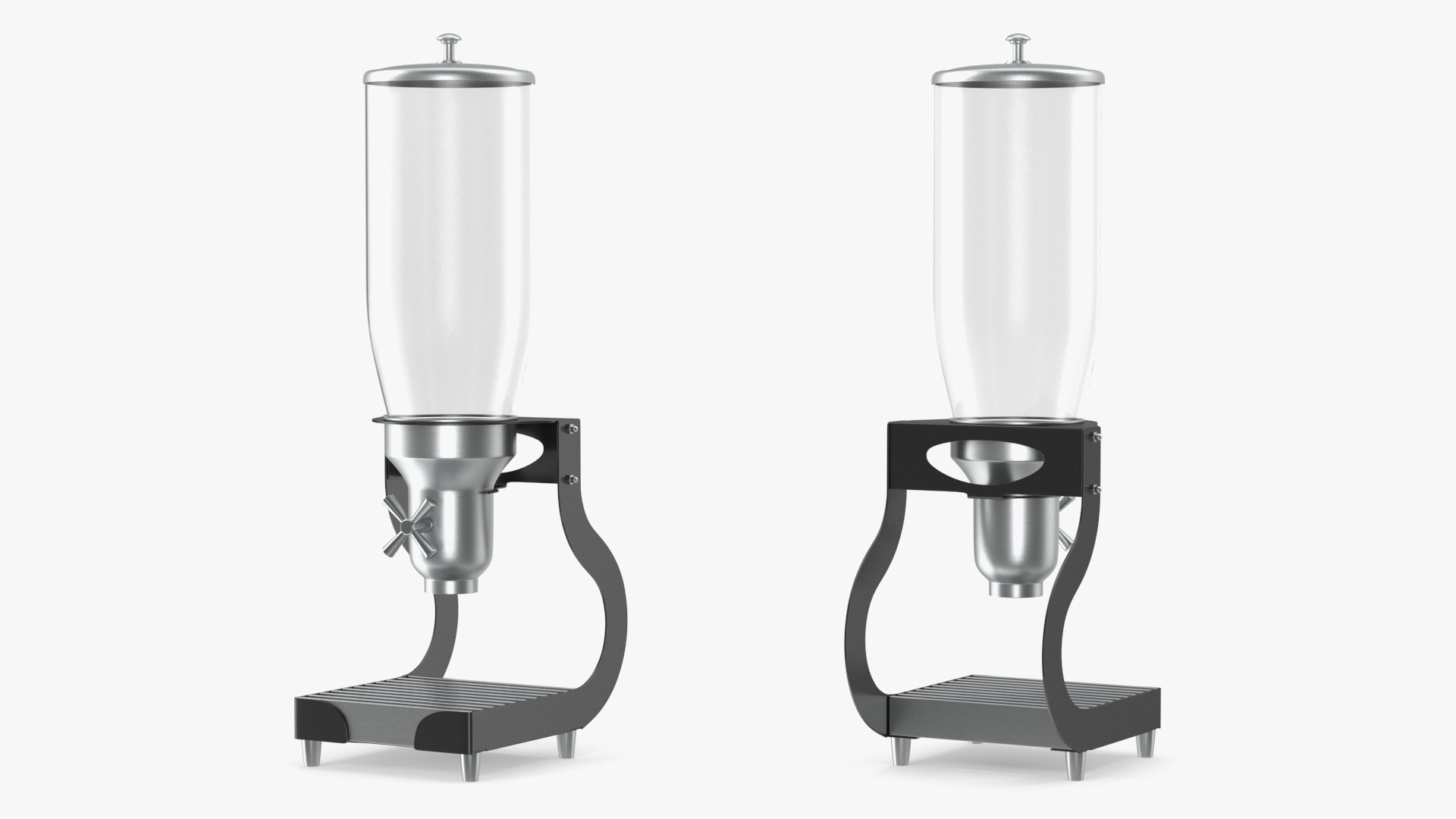 3D Smart Space Dry Food Dispenser With One Canister Metal Base ...