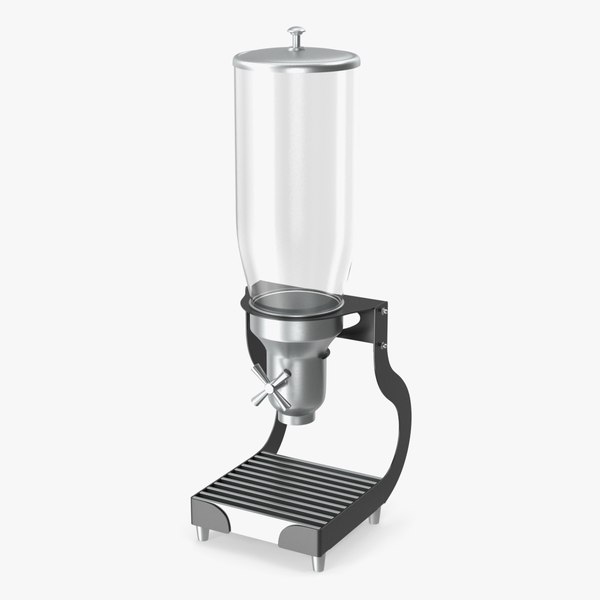 Smart Space Dry Food Dispenser With One Canister Metal Base 3D 모델 ...