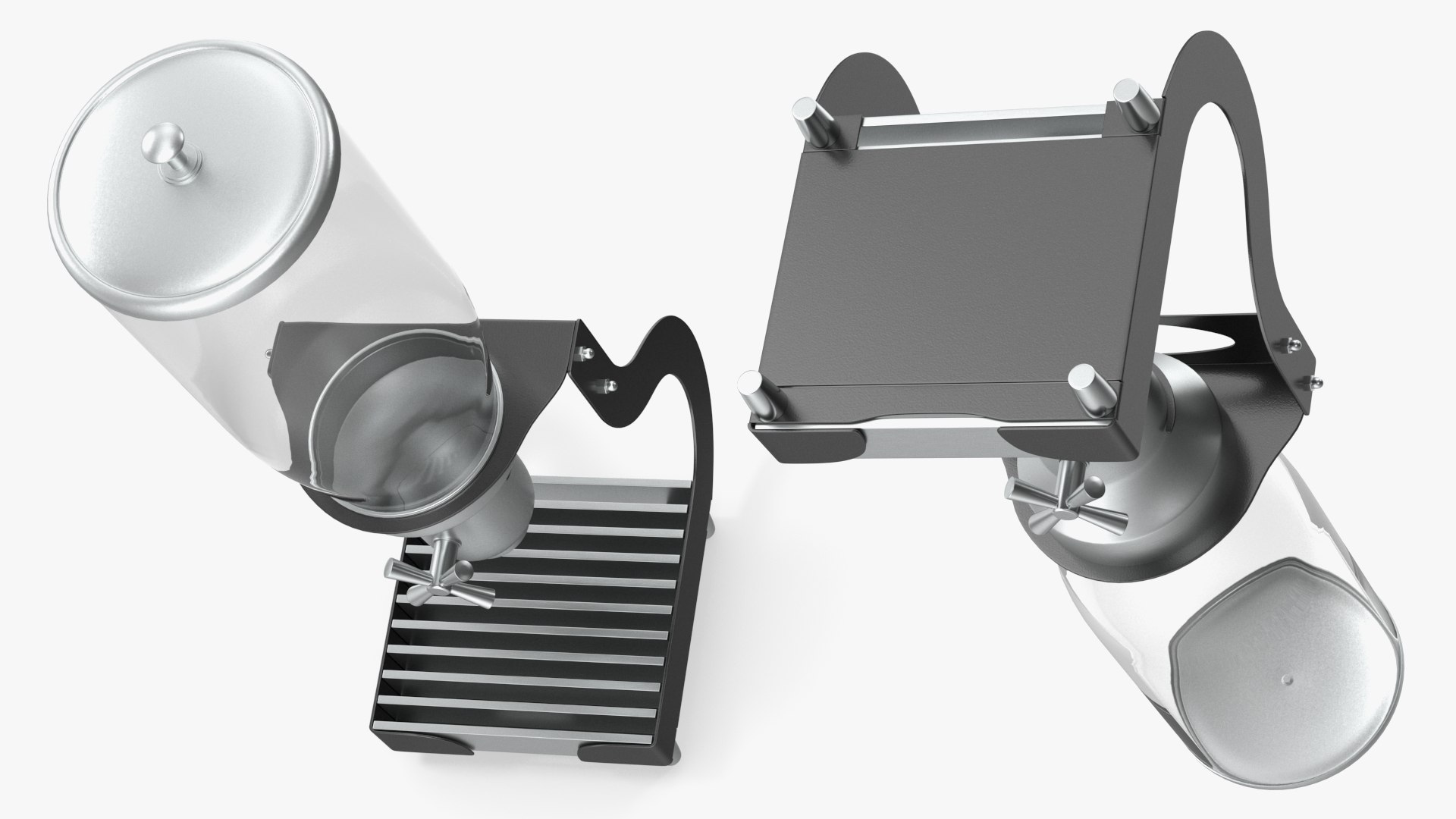 3D Smart Space Dry Food Dispenser With One Canister Metal Base ...