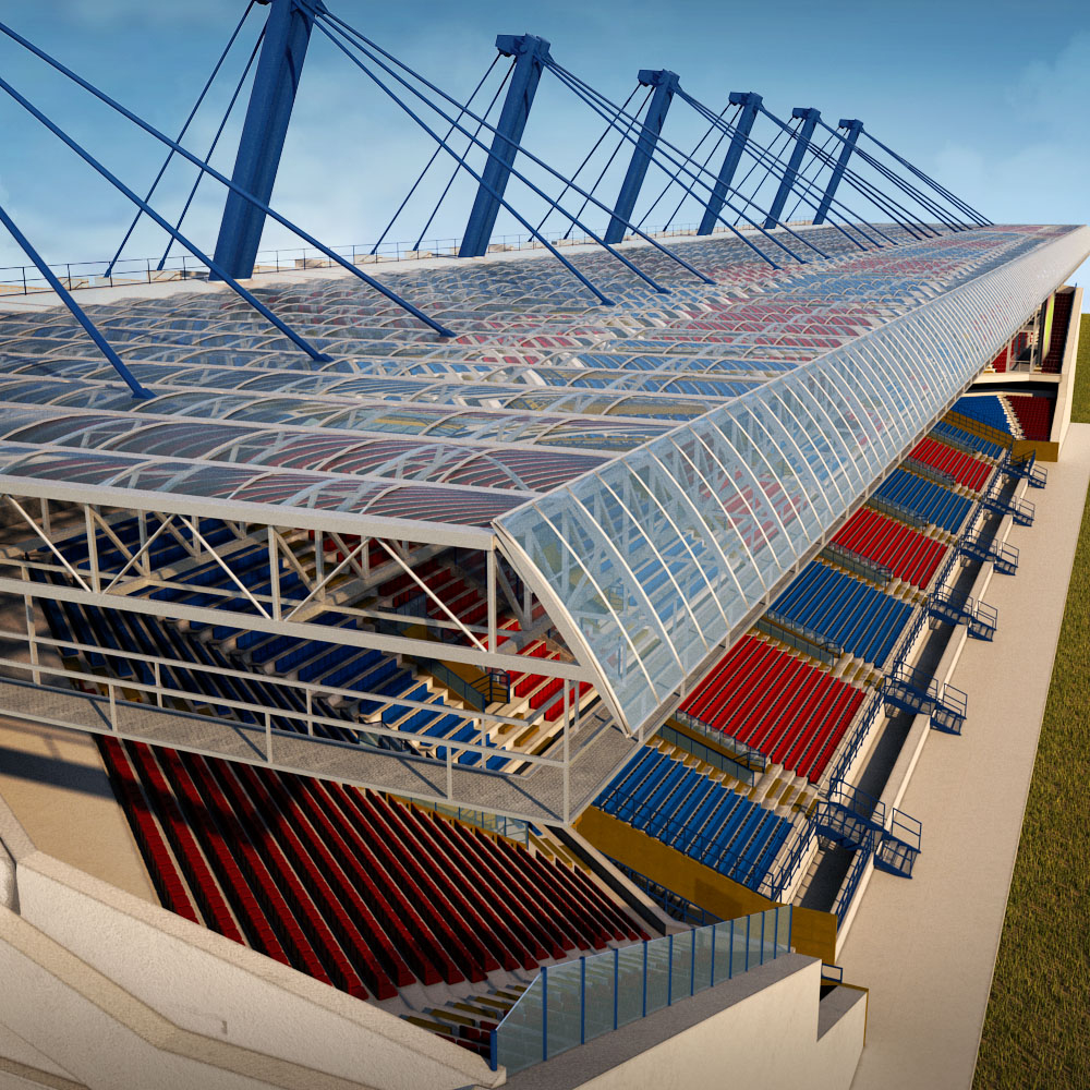 3d stadium seating tribune wide