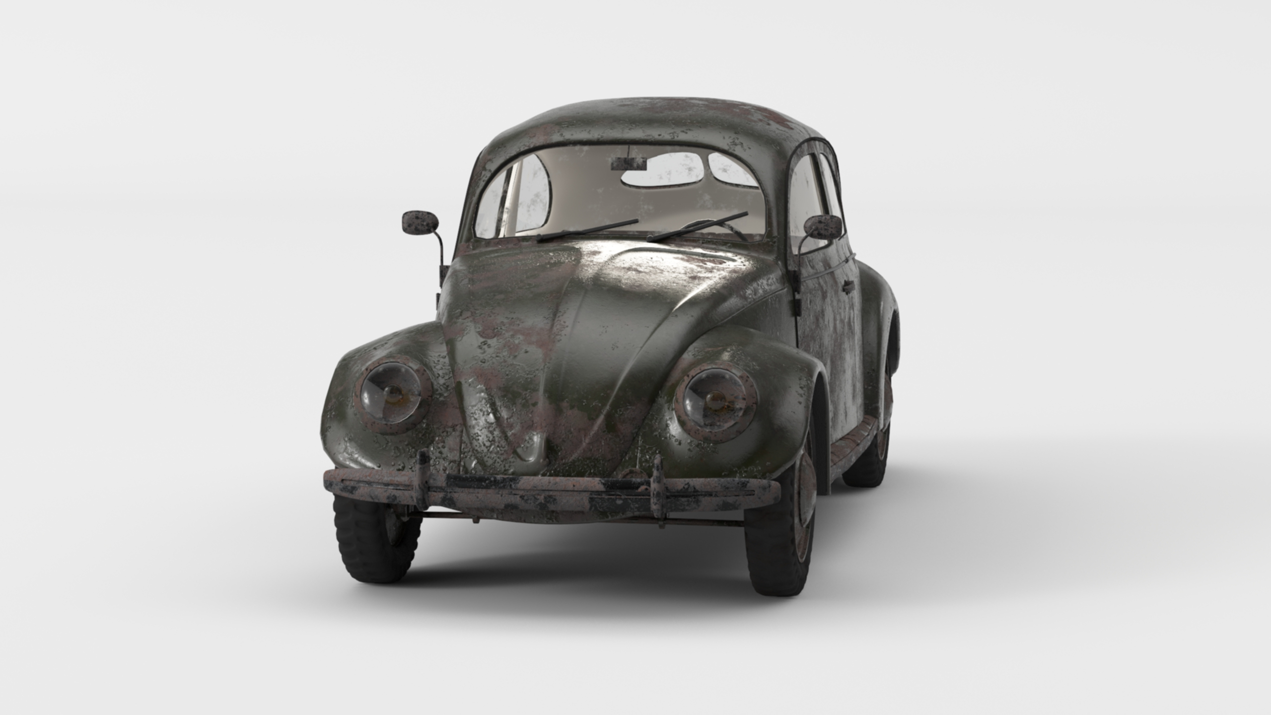 VW Style Beetle Bug Old Rusty WW2 Car Wrecked 3D model - TurboSquid 1990113