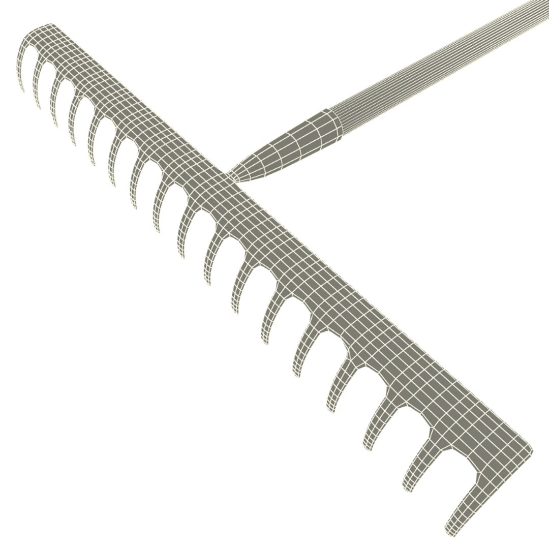 3d garden rake model