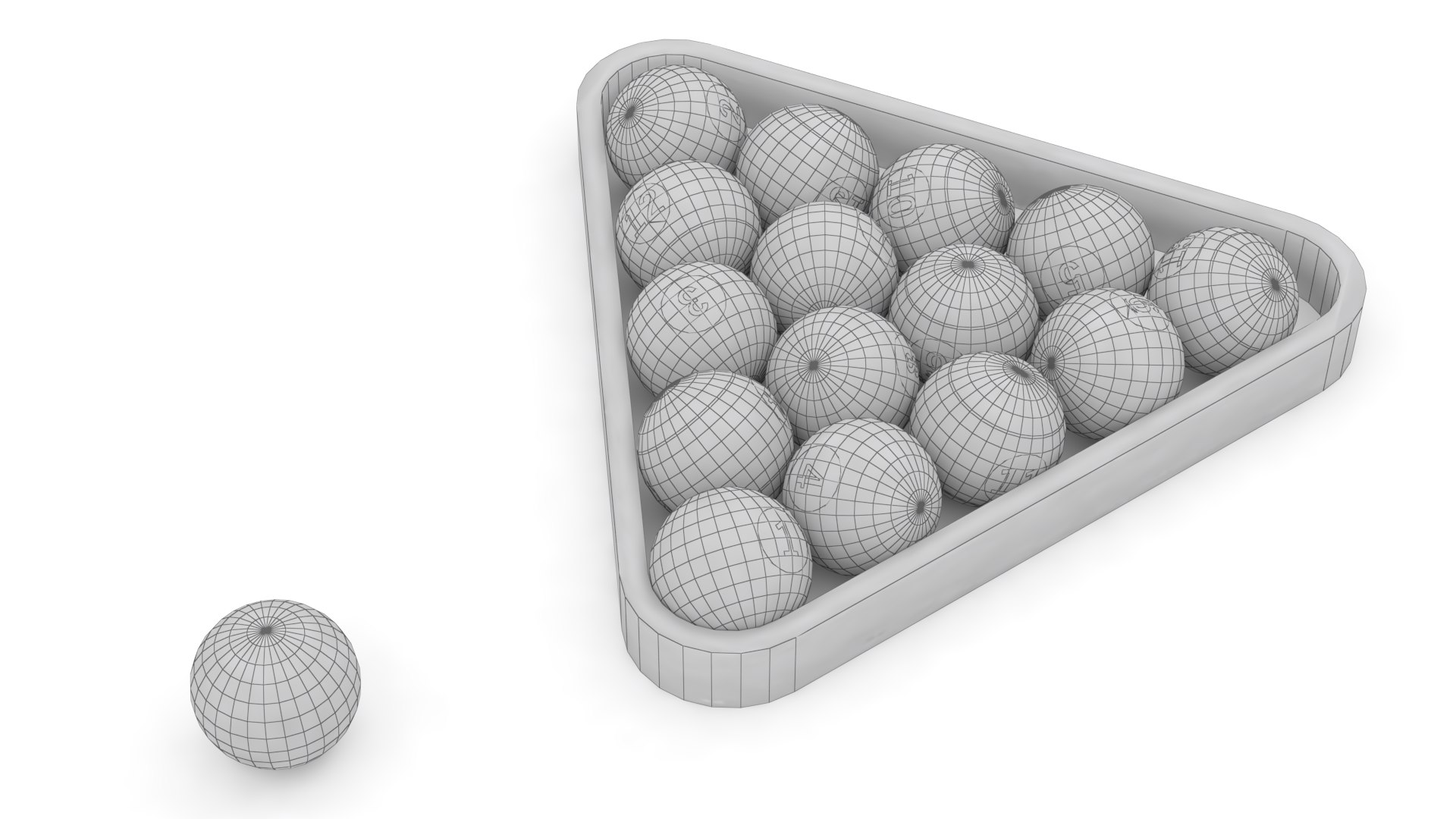 Billiard - pool table with pool cue wall rack and billiard balls model ...