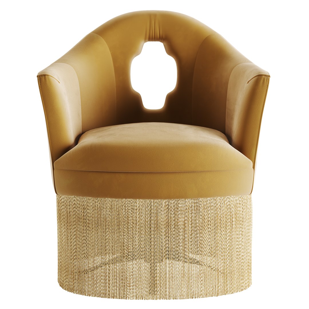 Seventh Avenue Jezebel Fringed Club Chair Model - TurboSquid 1957531