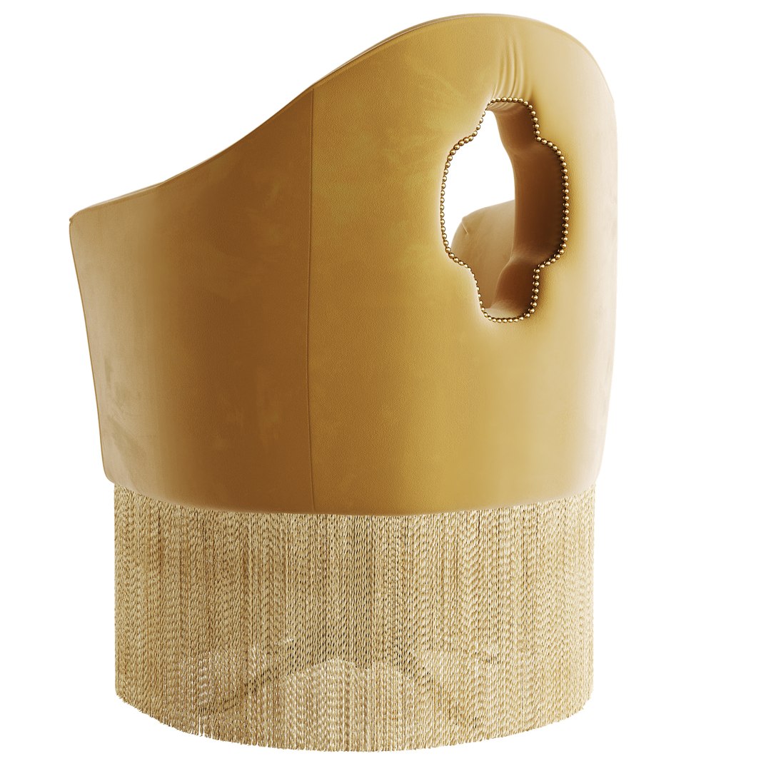 Seventh Avenue Jezebel Fringed Club Chair Model - TurboSquid 1957531