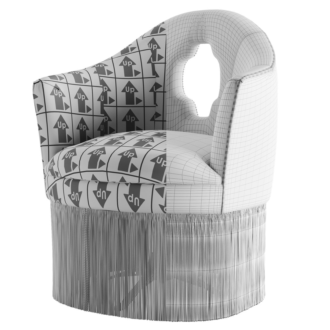 Seventh Avenue Jezebel Fringed Club Chair Model - TurboSquid 1957531