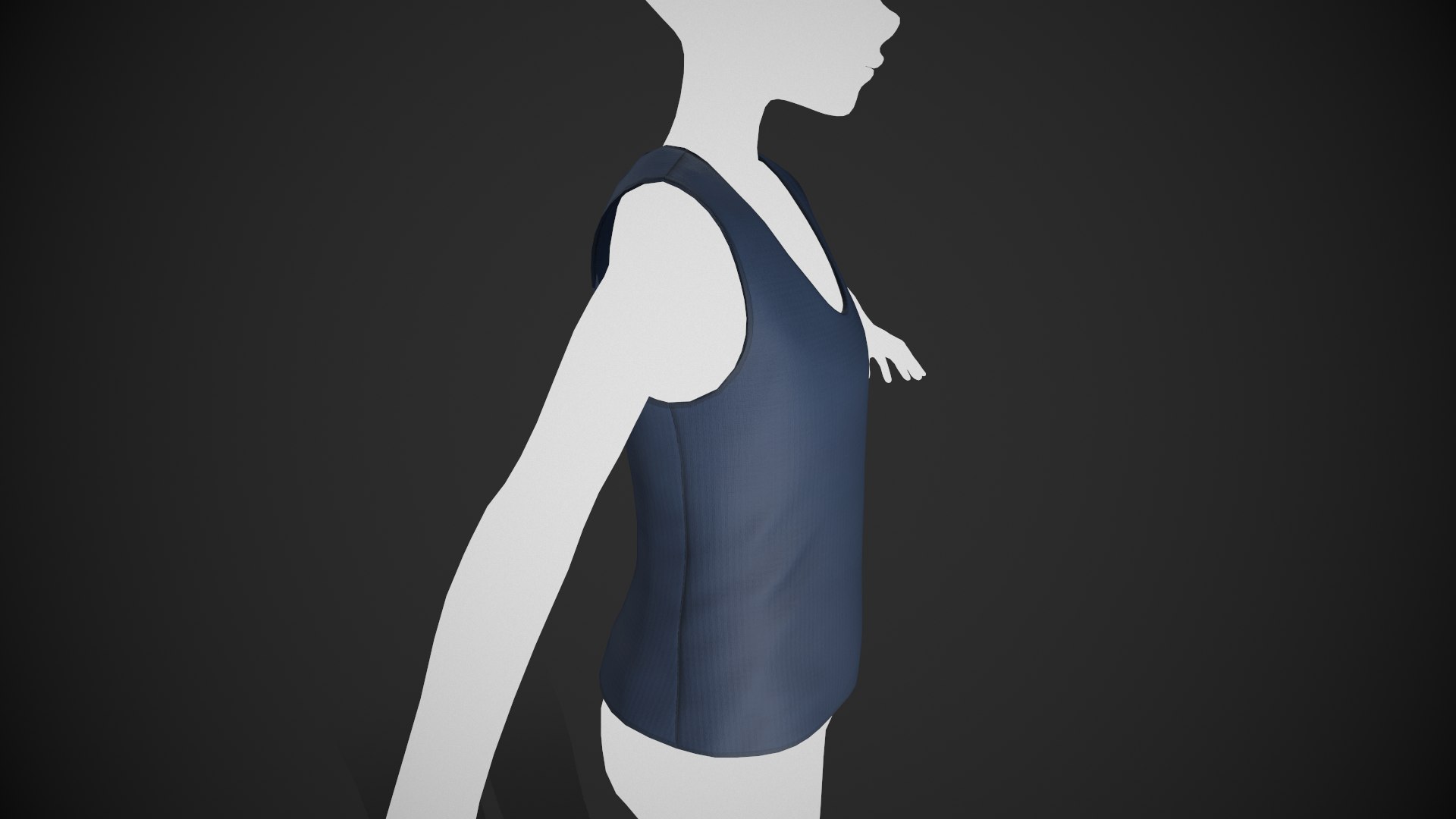 Blue Tank Top 3D Model - TurboSquid 1986933