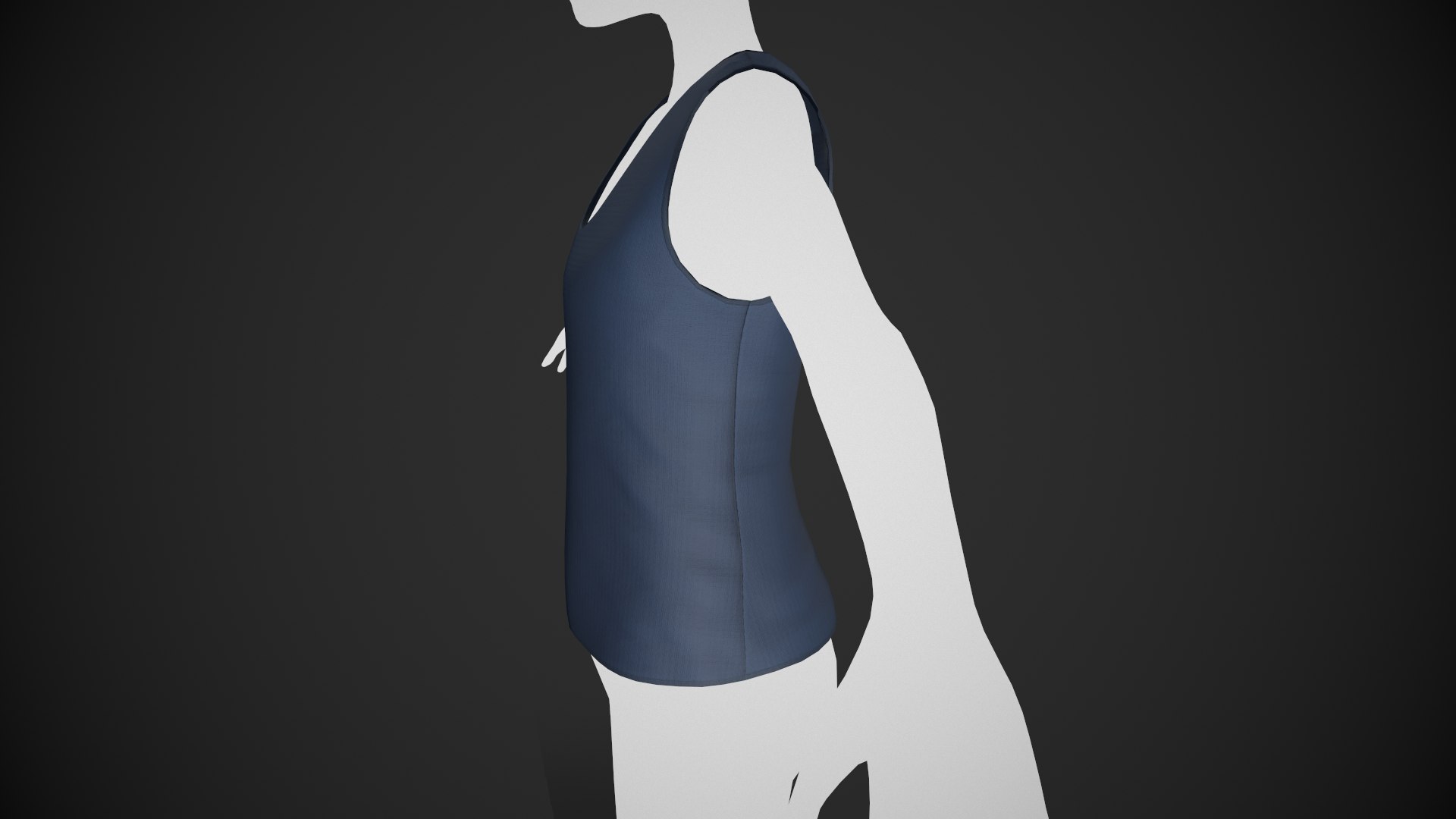 Blue Tank Top 3D Model - TurboSquid 1986933