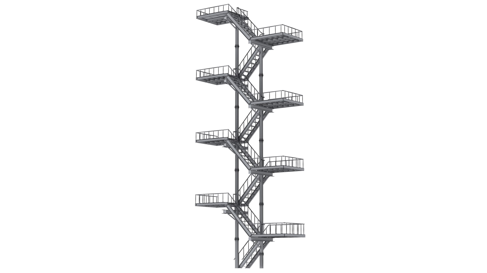 3D Model Fire Escape Staircase - TurboSquid 2335292