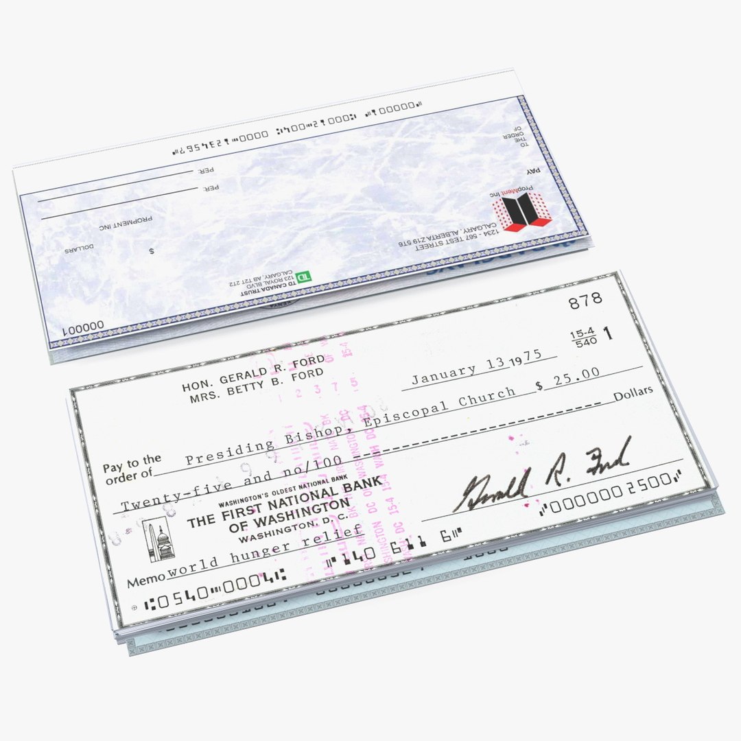 Bank Cheque 3D model - TurboSquid 2061265