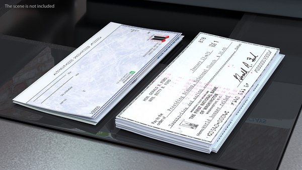 modelo 3d Cheque bancario - TurboSquid 2061265