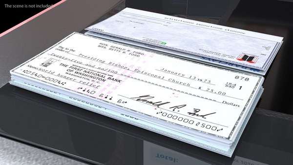 modelo 3d Cheque bancario - TurboSquid 2061265