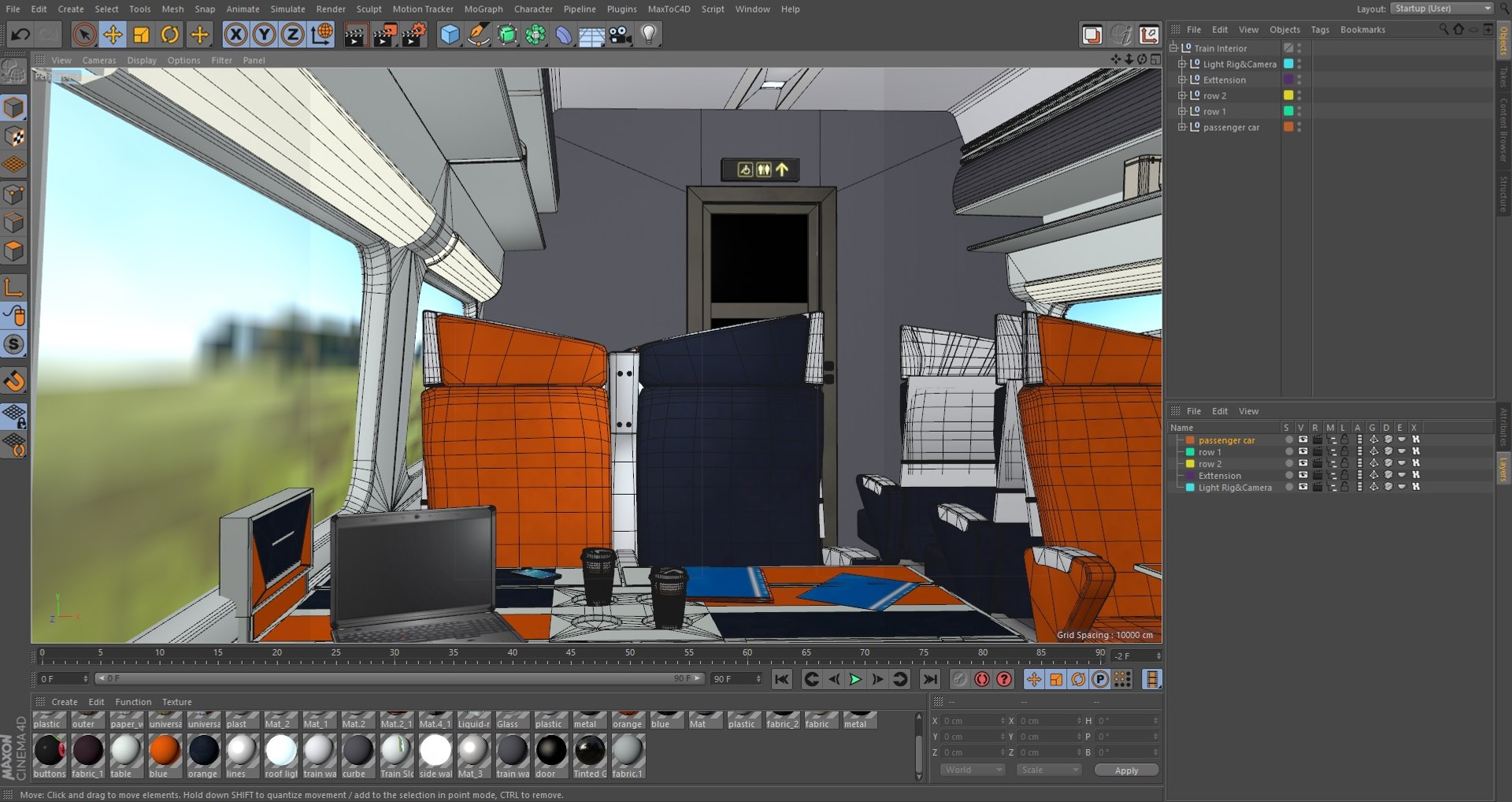 Modern Train Interior Passenger 3d C4d