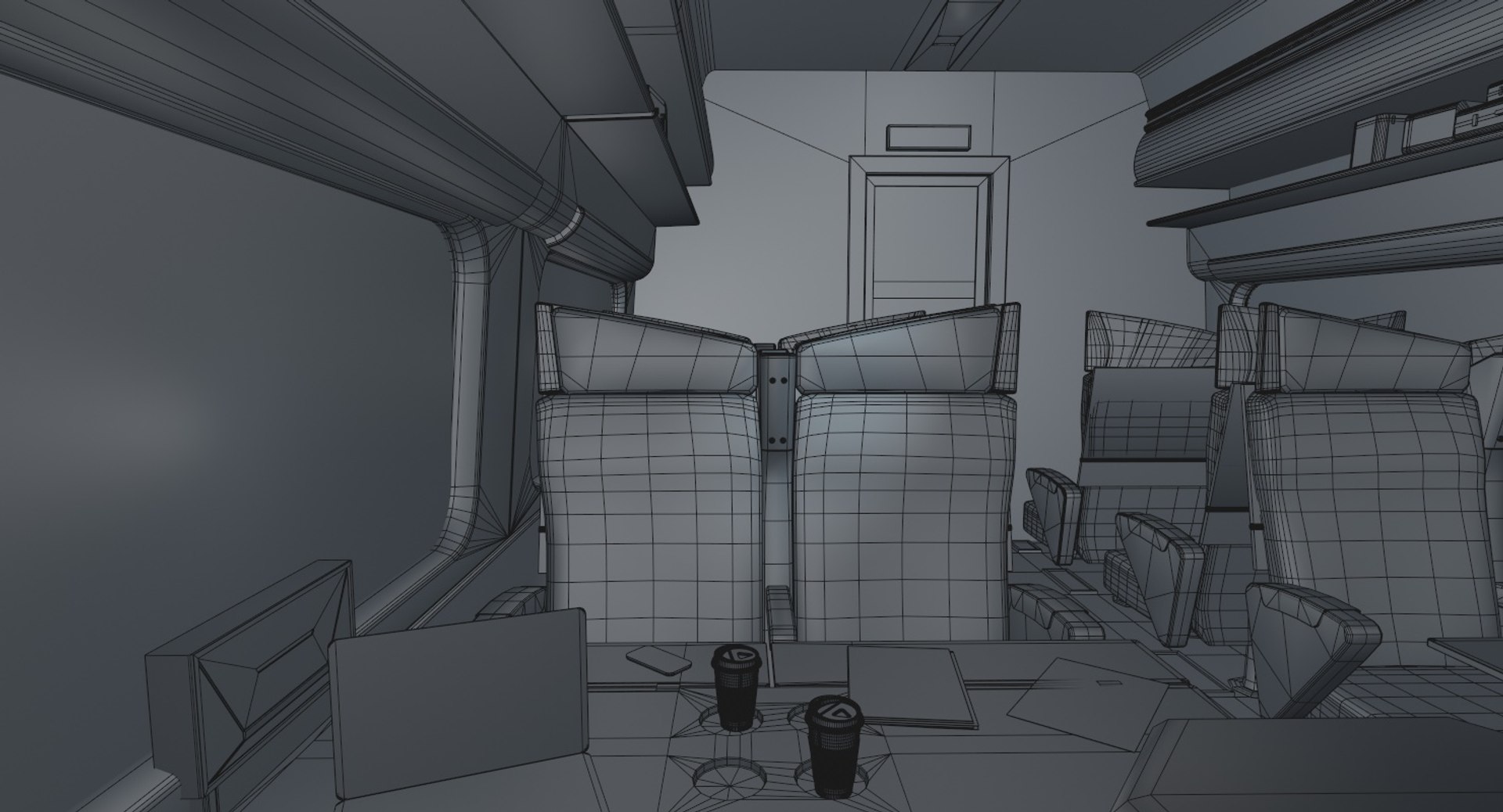 Modern Train Interior Passenger 3d C4d