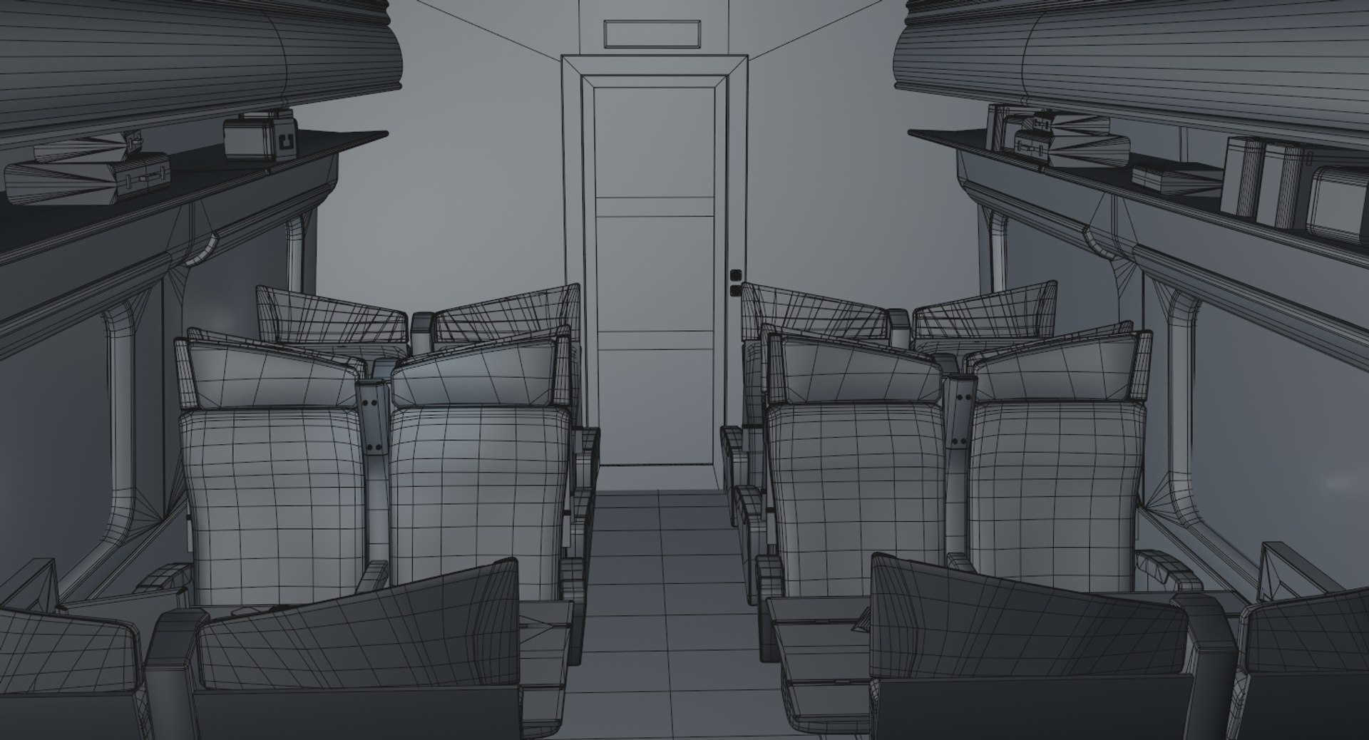 Modern Train Interior Passenger 3d C4d