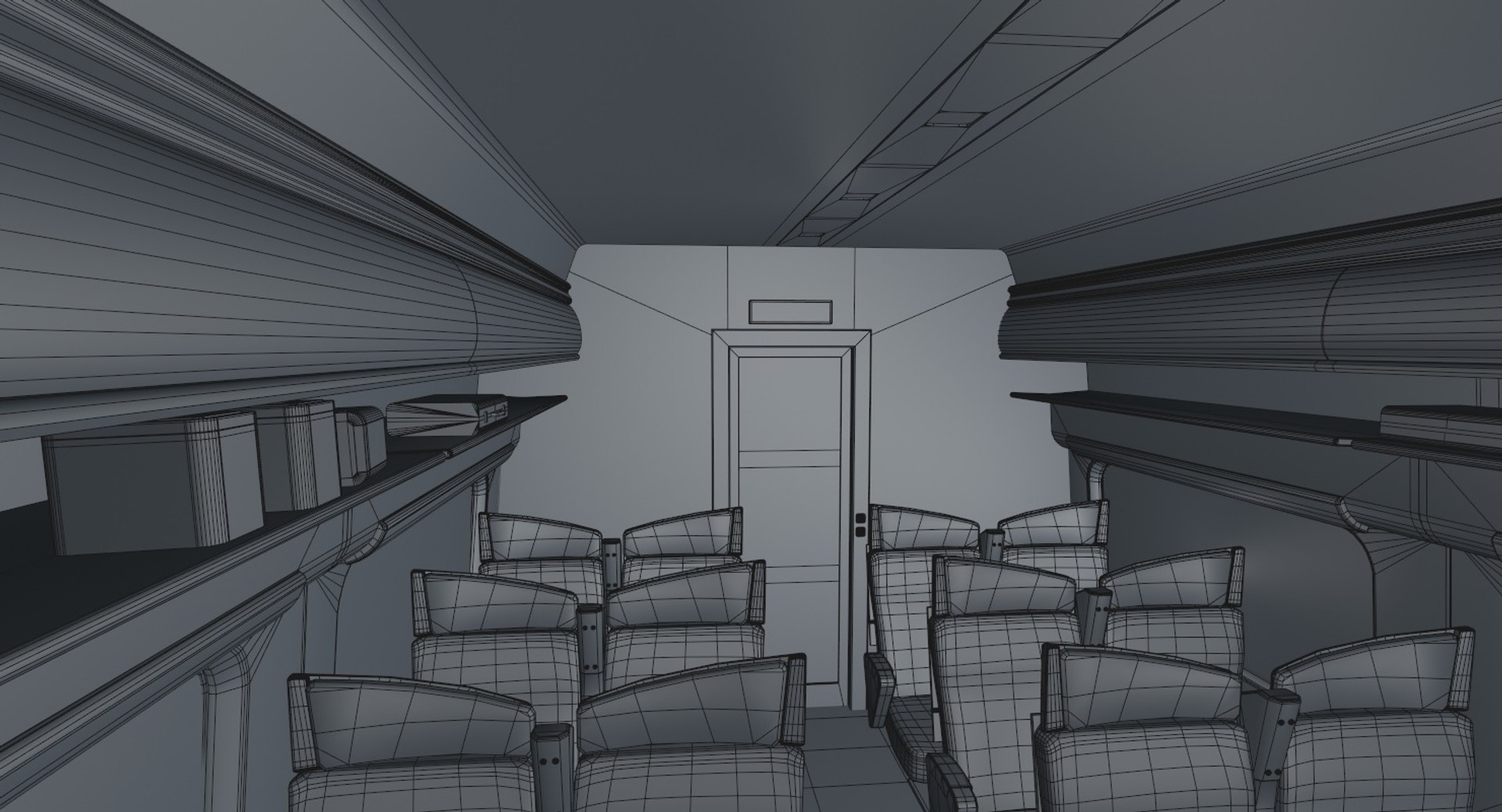 Modern Train Interior Passenger 3d C4d