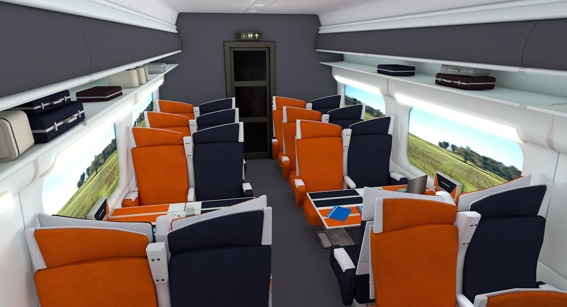 Modern Train Interior Passenger 3d C4d