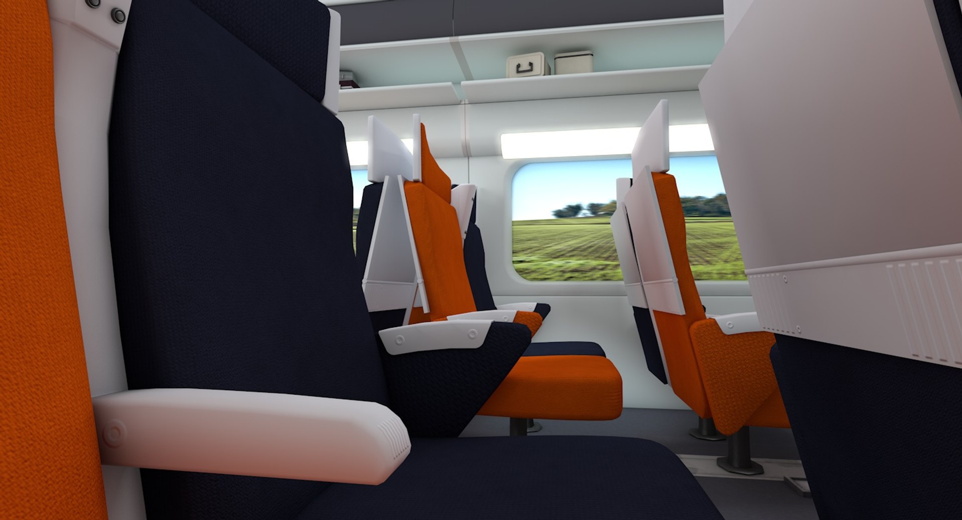 Modern Train Interior Passenger 3d C4d