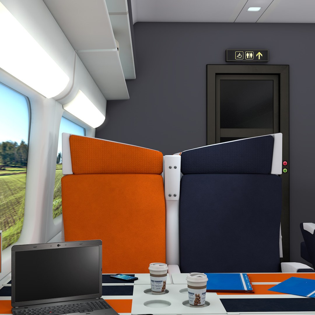 Modern Train Interior Passenger 3d C4d
