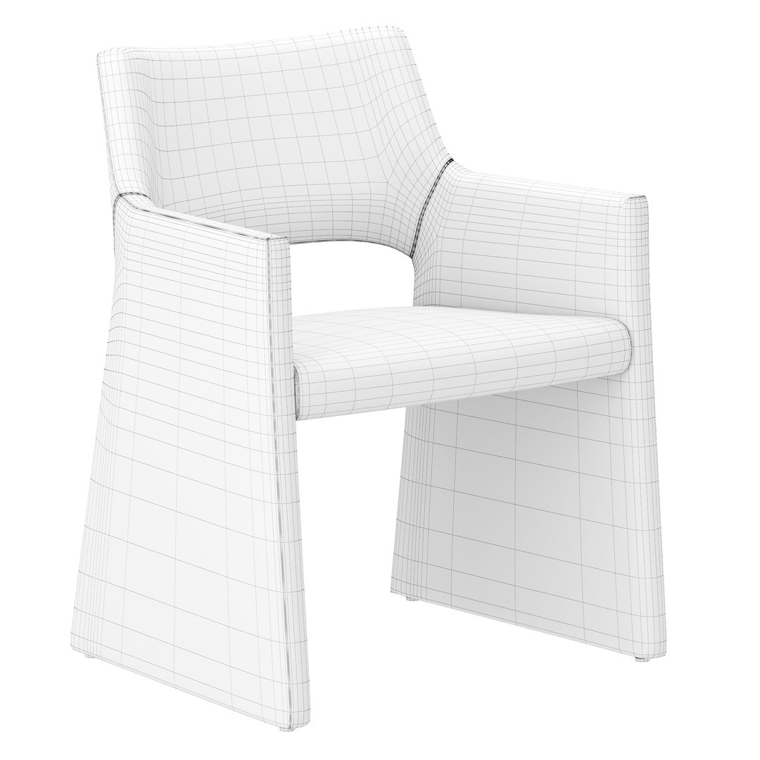 Foley Faux Mohair Dining Armchair CB2 Model - TurboSquid 2047788