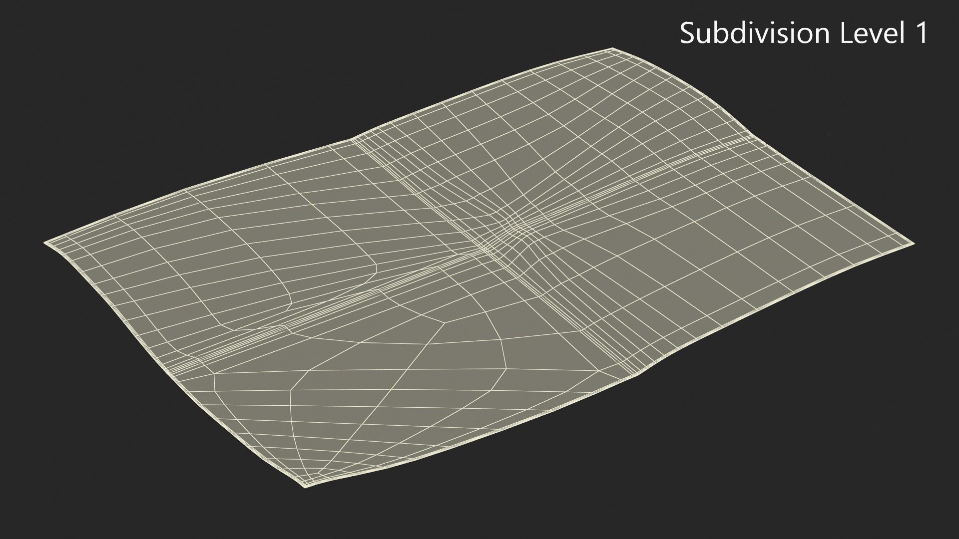 3D Sheet Of Paper Folded In Four - TurboSquid 1992160