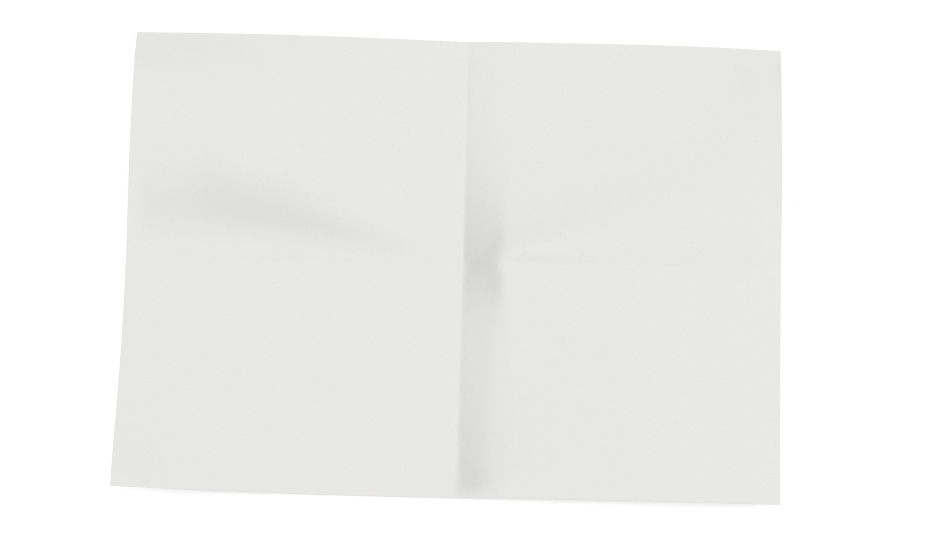 3D Sheet Of Paper Folded In Four - TurboSquid 1992160