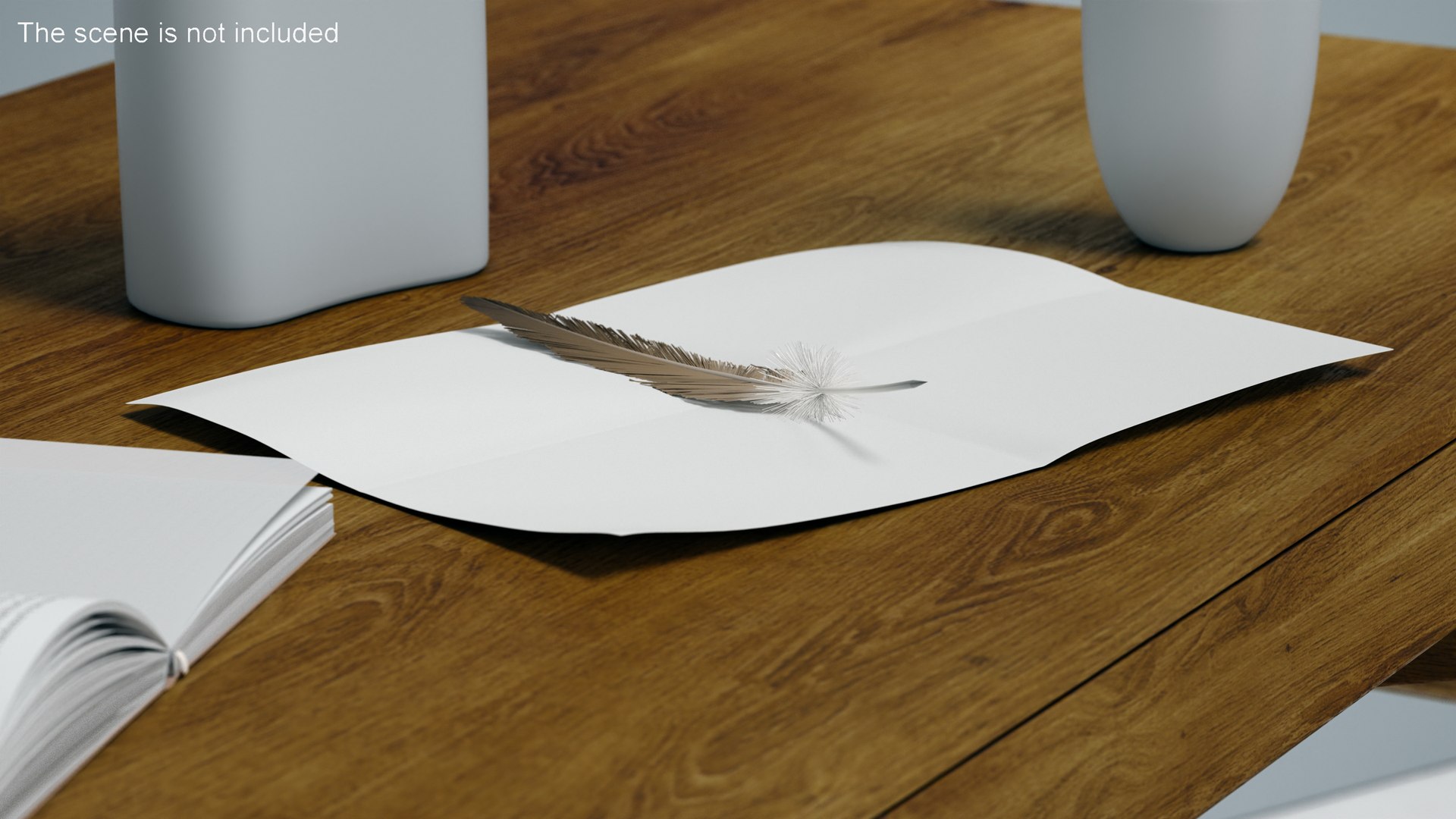 3D Sheet Of Paper Folded In Four - TurboSquid 1992160