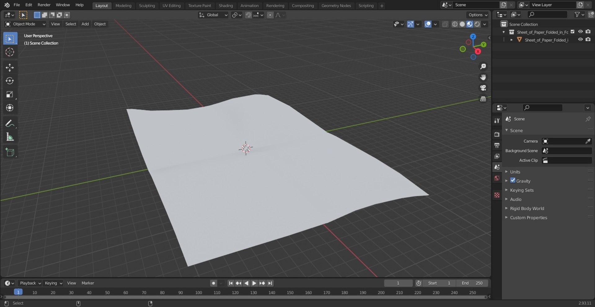 3D Sheet of Paper Folded in Four - TurboSquid 1992160