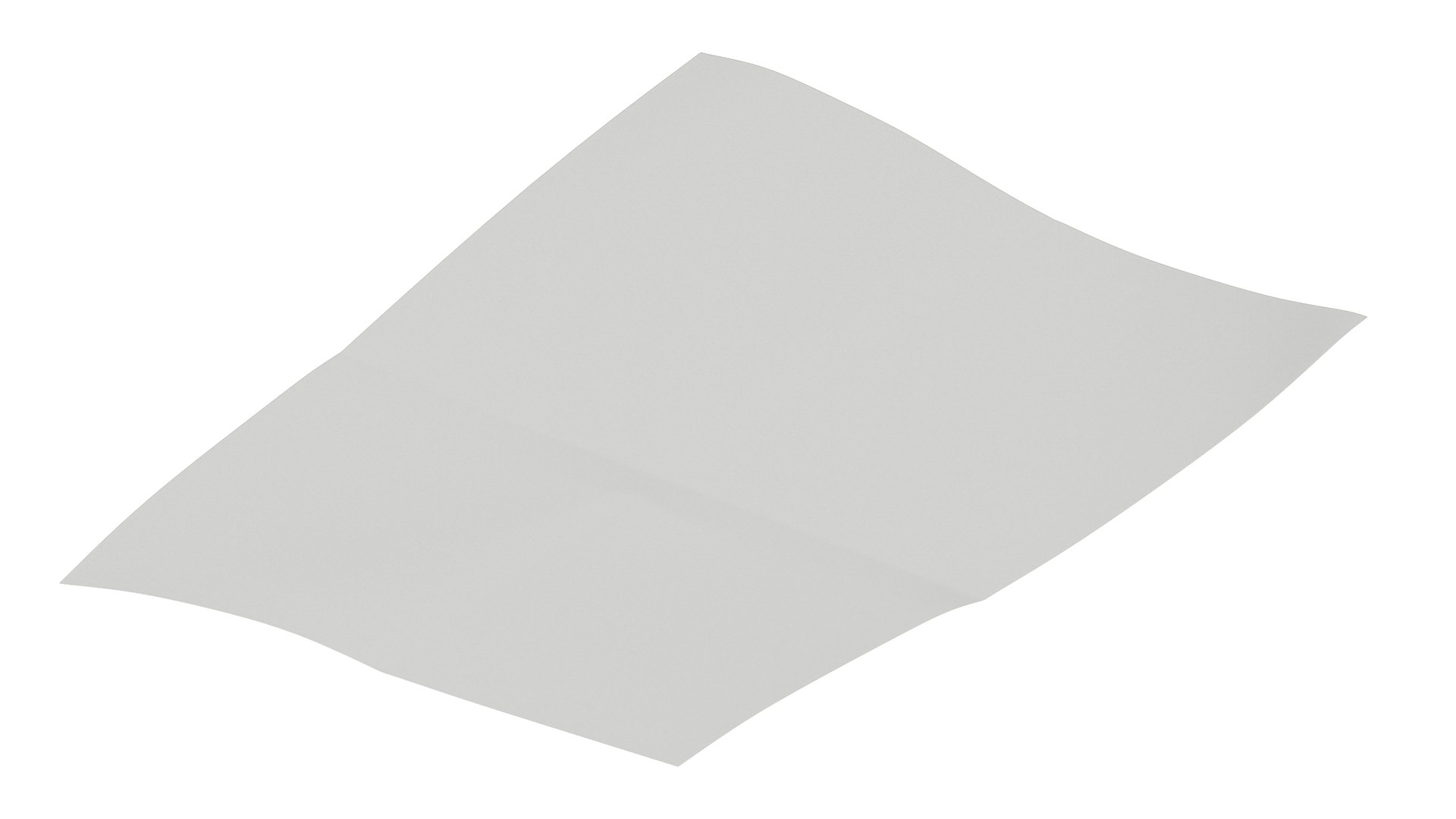 3D Sheet Of Paper Folded In Four - TurboSquid 1992160