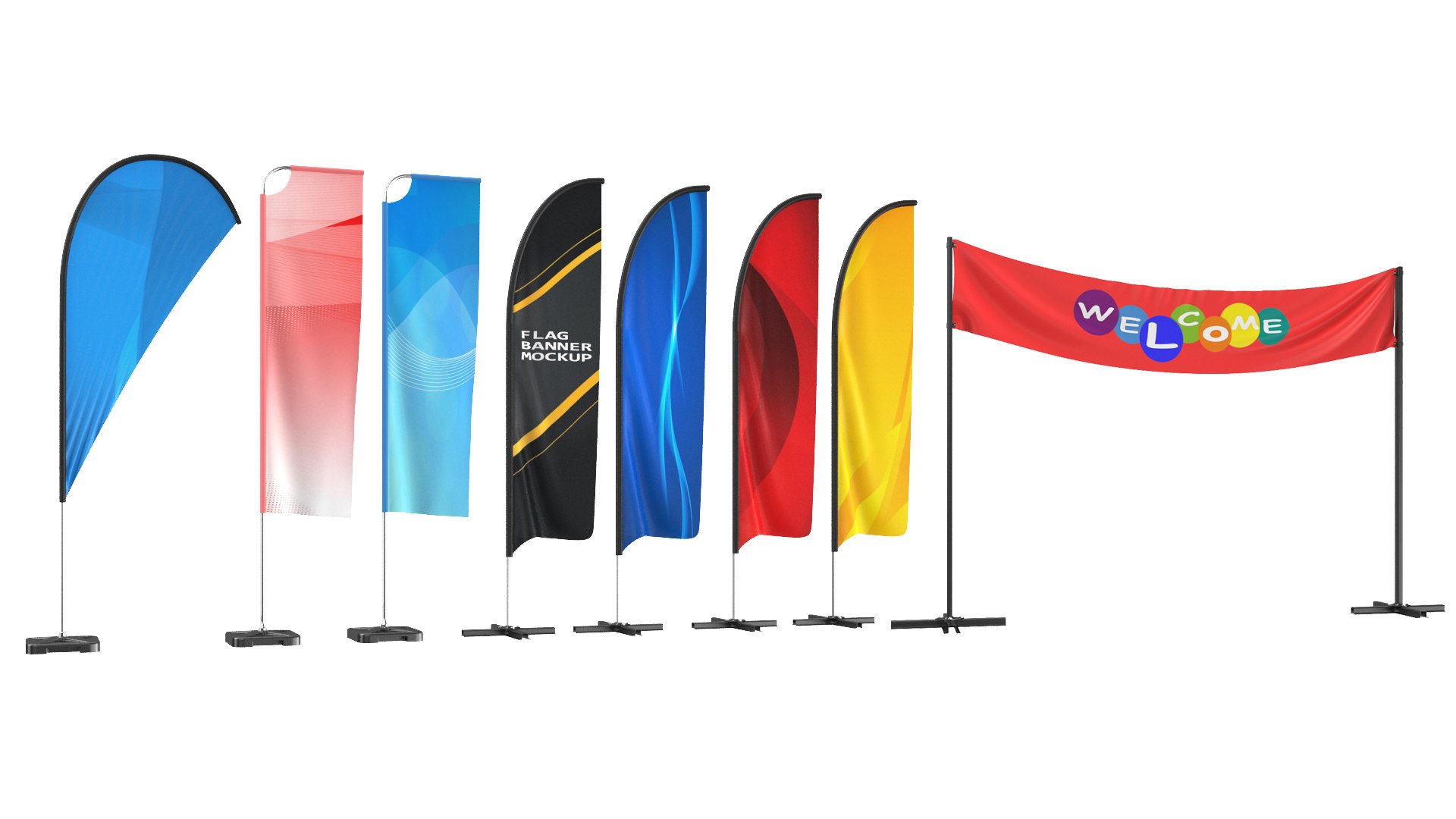 Detailed Flag Banners Collection 3D - TurboSquid 2072123