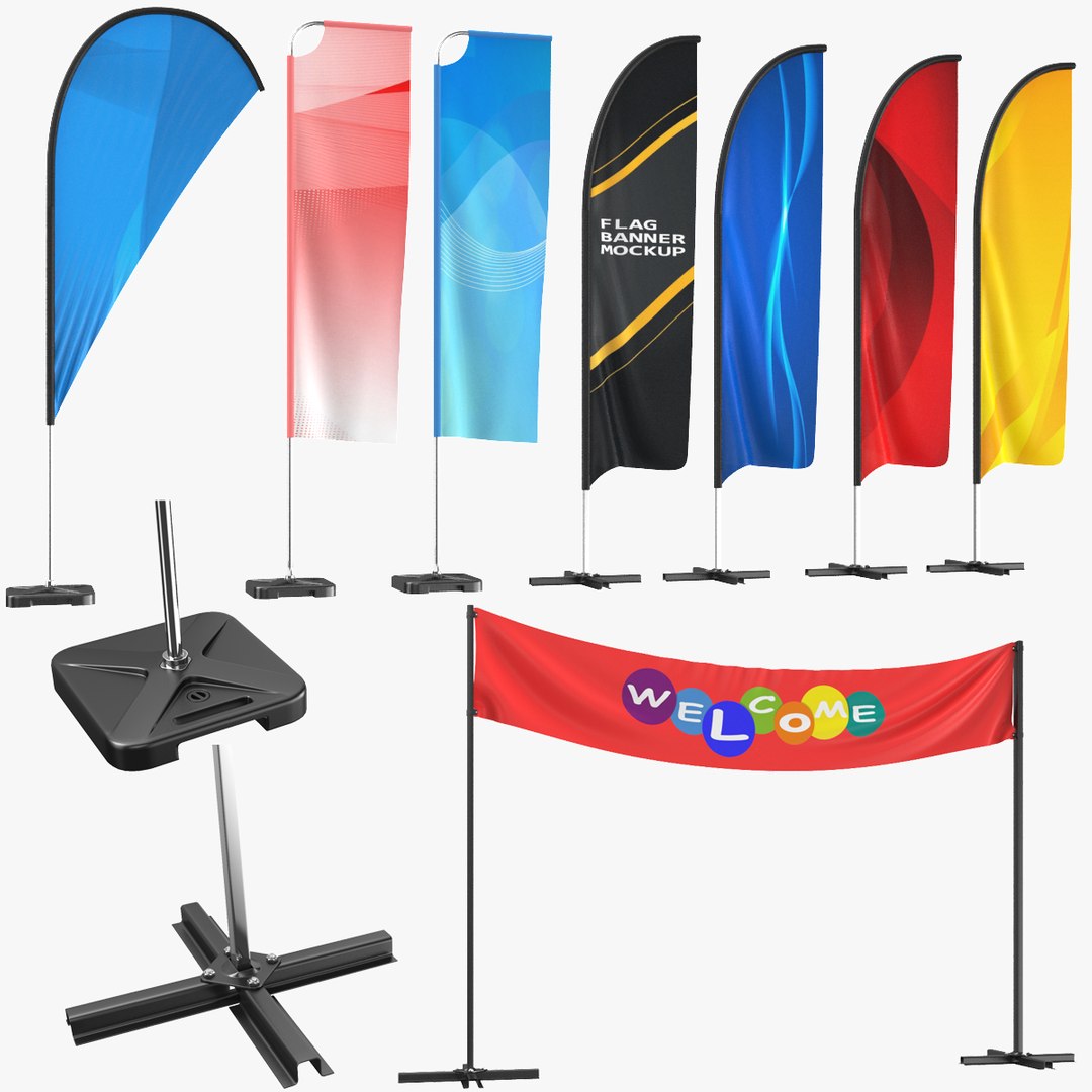 Detailed Flag Banners Collection 3D - TurboSquid 2072123