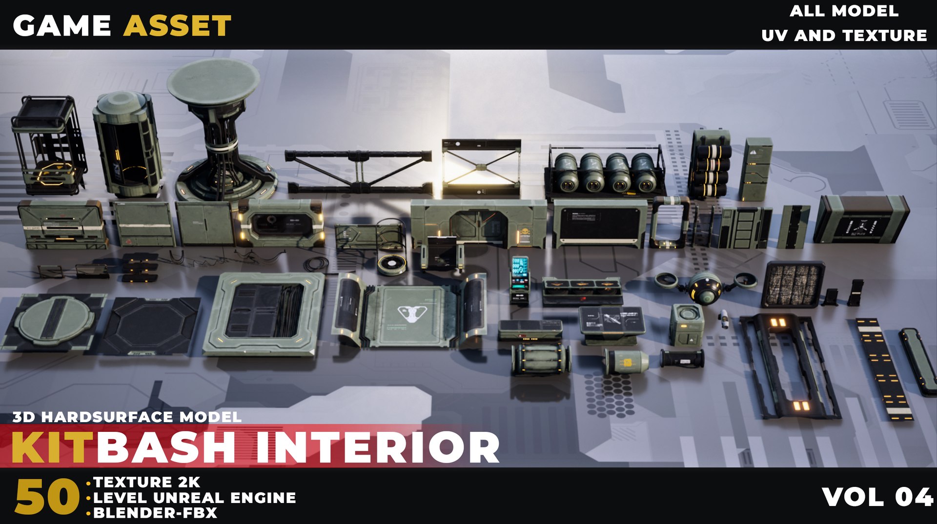 3D 50 SCI-FI INTERIOR KITBASH VOL 04 - TurboSquid 2186261