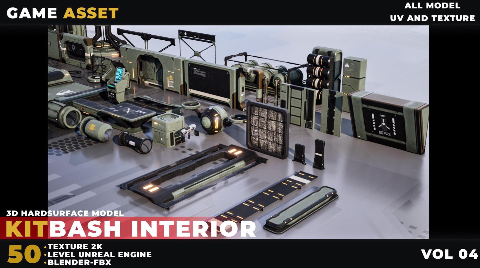3D 50 SCI-FI INTERIOR KITBASH VOL 04 - TurboSquid 2186261