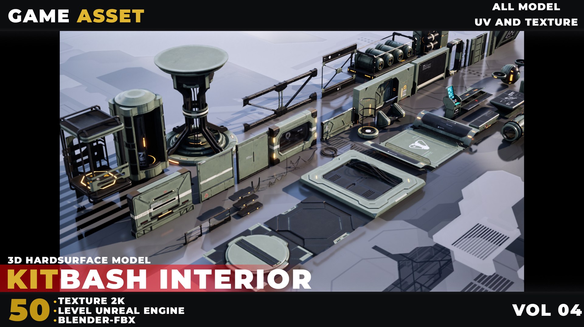 3D 50 SCI-FI INTERIOR KITBASH VOL 04 - TurboSquid 2186261