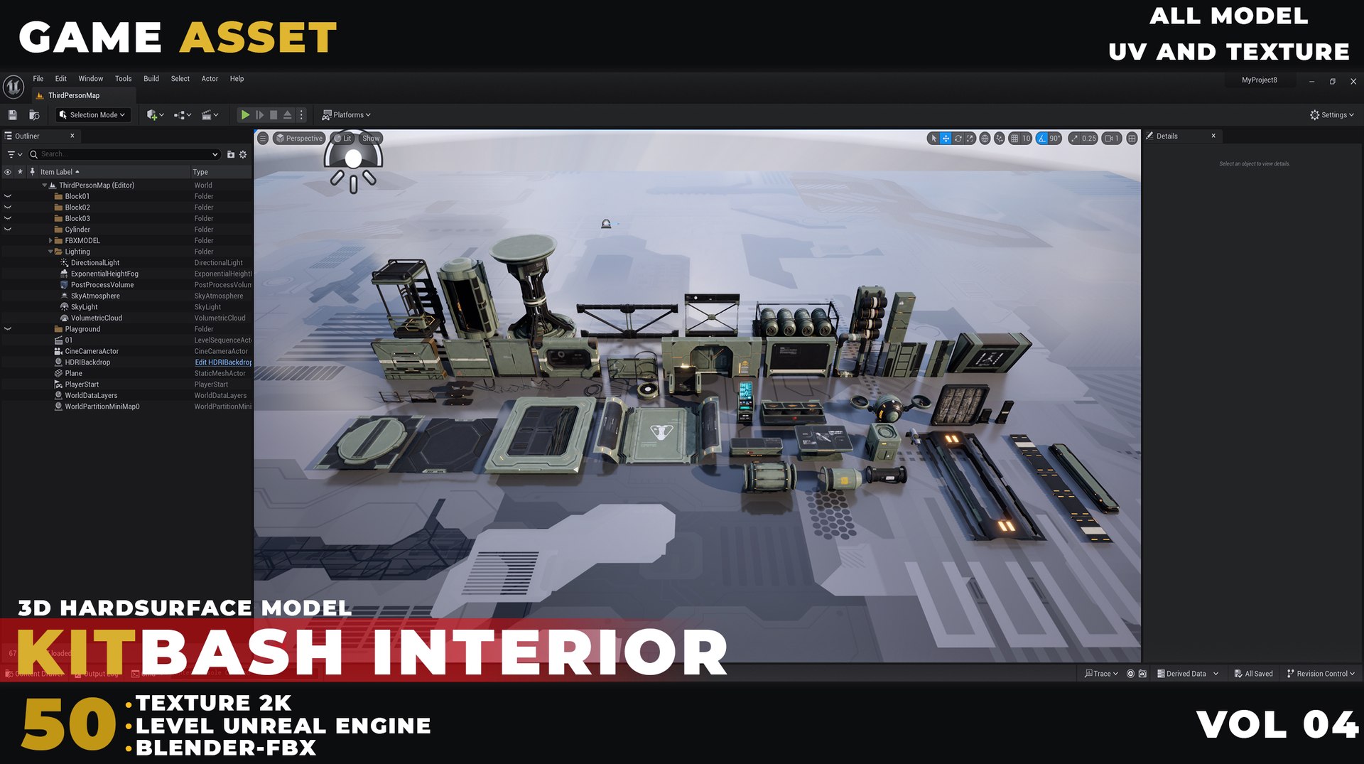 3D 50 SCI-FI INTERIOR KITBASH VOL 04 - TurboSquid 2186261