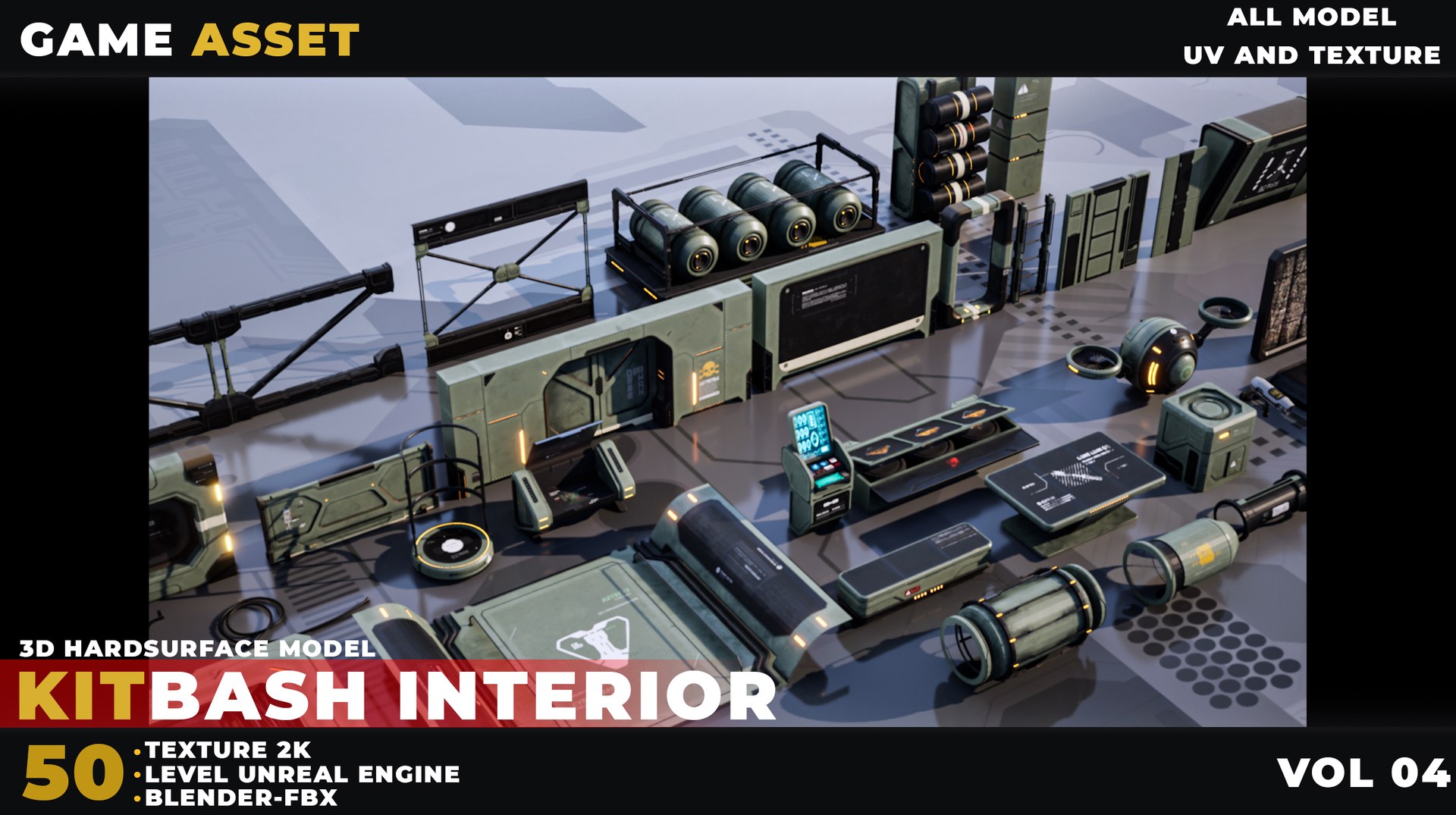 3D 50 SCI-FI INTERIOR KITBASH VOL 04 - TurboSquid 2186261