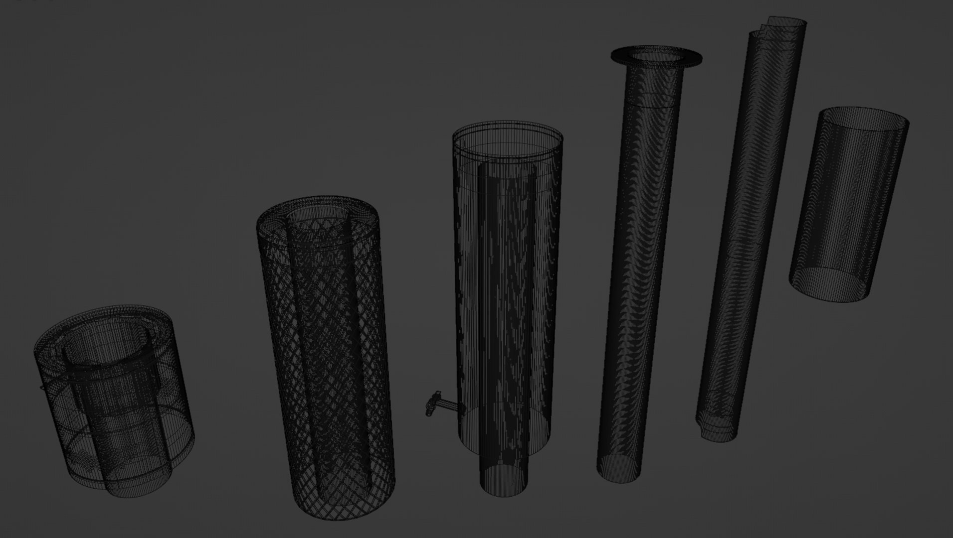 3D Black Chimney Stove Pipe Set Model - TurboSquid 2070912