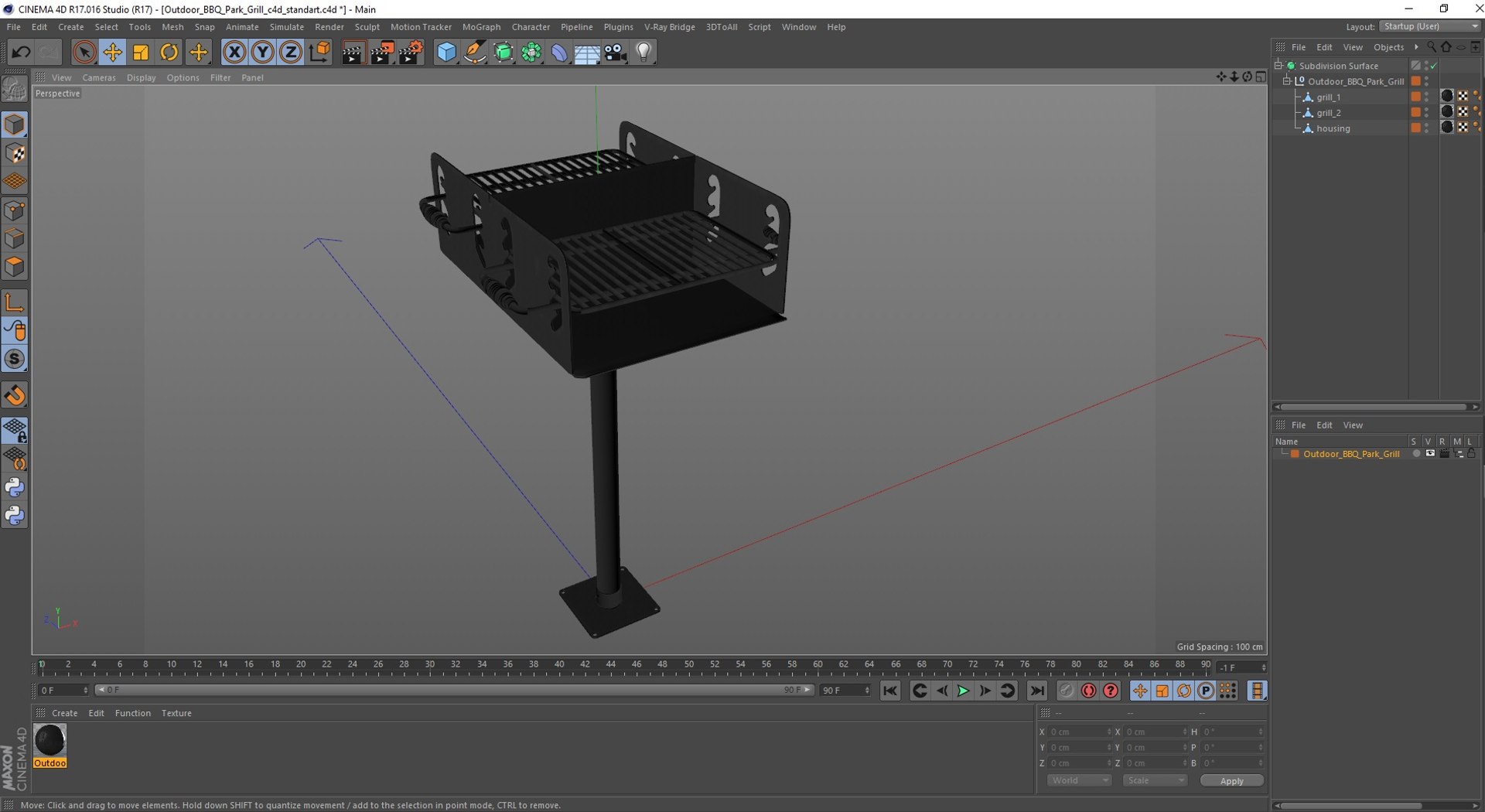 3D Outdoor BBQ Park Grill model - TurboSquid 2062956