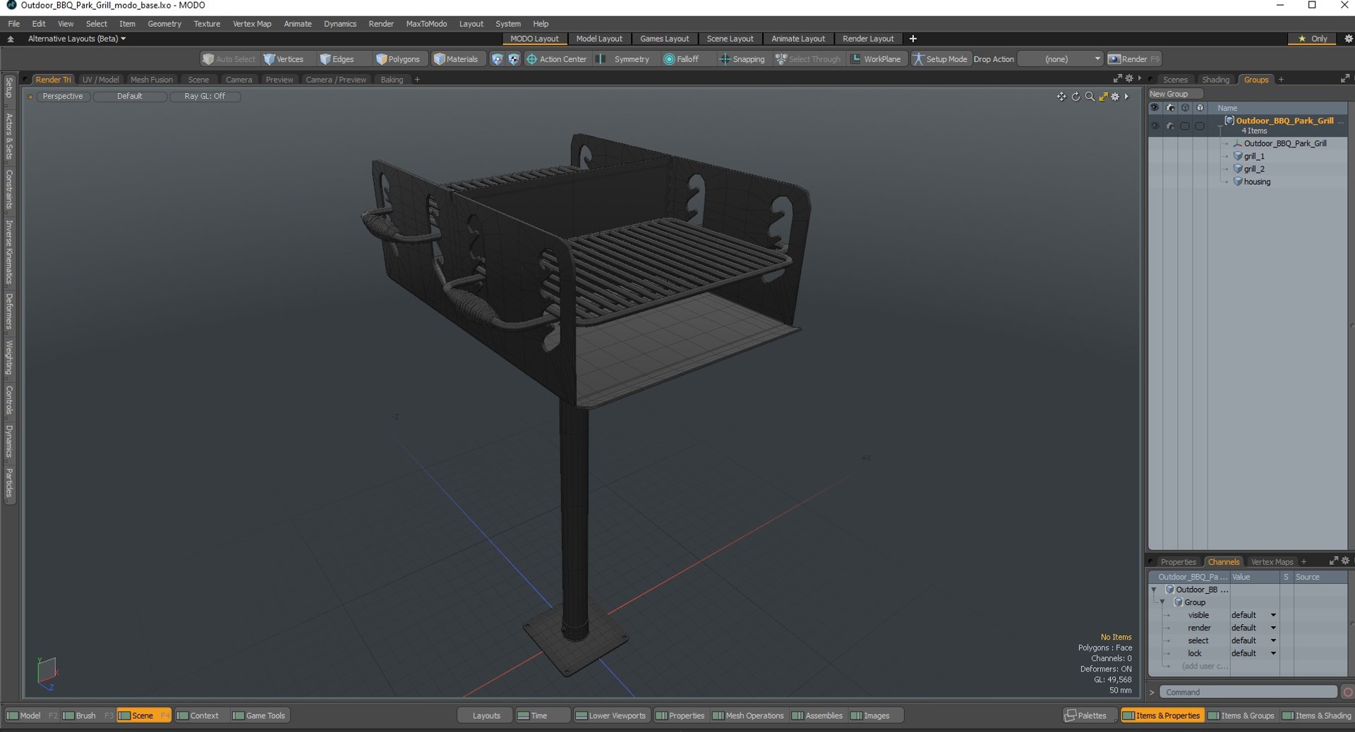 3D Outdoor BBQ Park Grill model - TurboSquid 2062956
