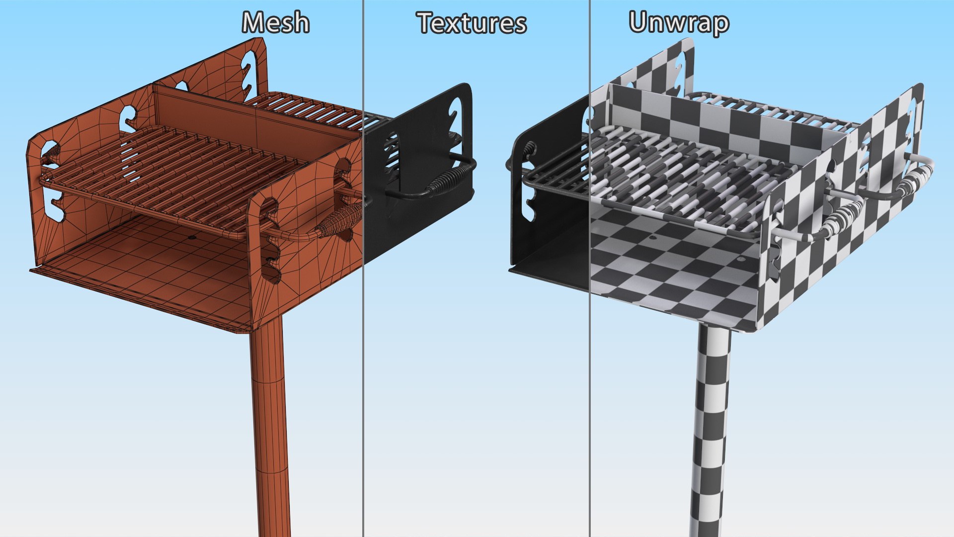 3D Outdoor BBQ Park Grill model - TurboSquid 2062956