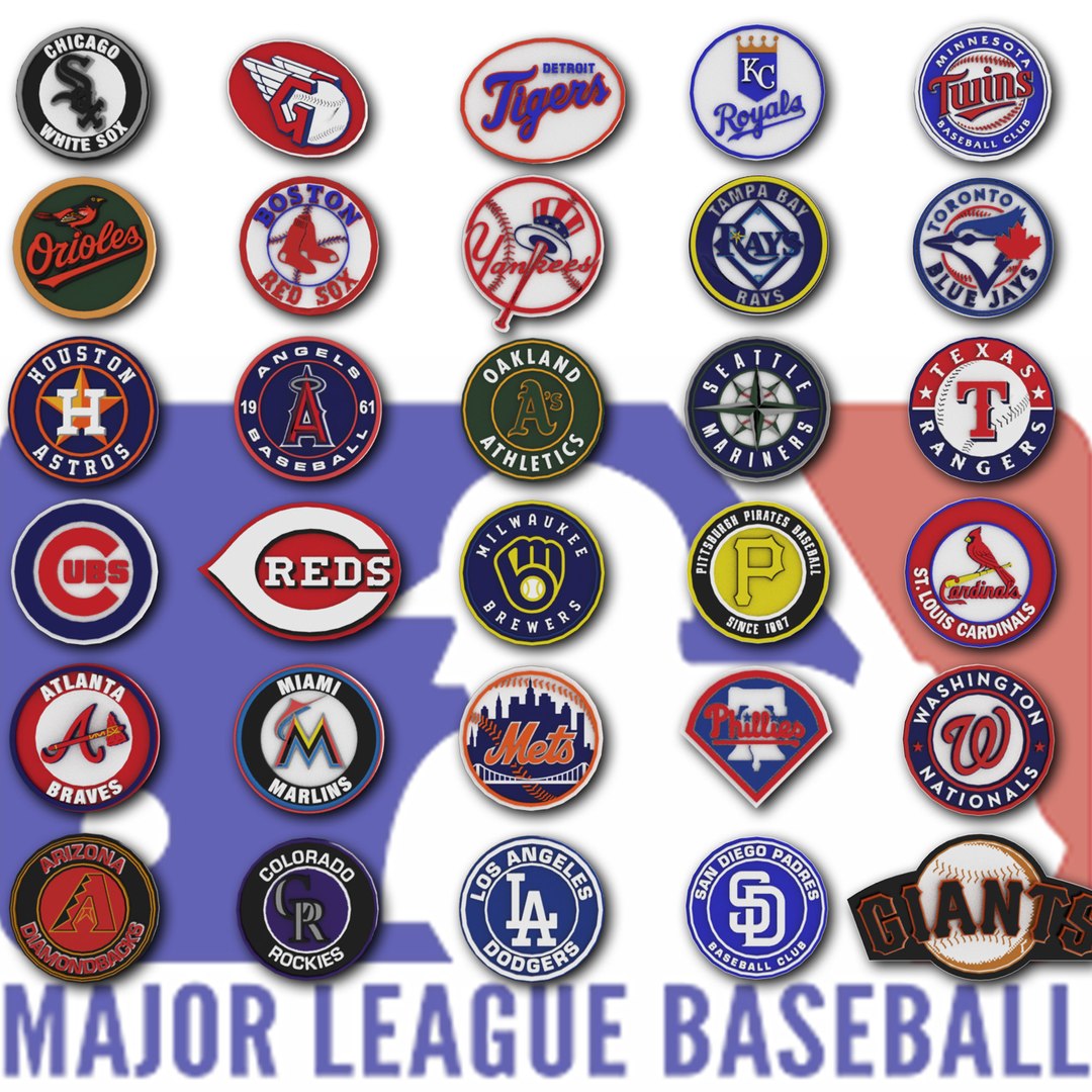 MLB Major League Baseball EVERY TEAMS LOGOS model - TurboSquid 2079898
