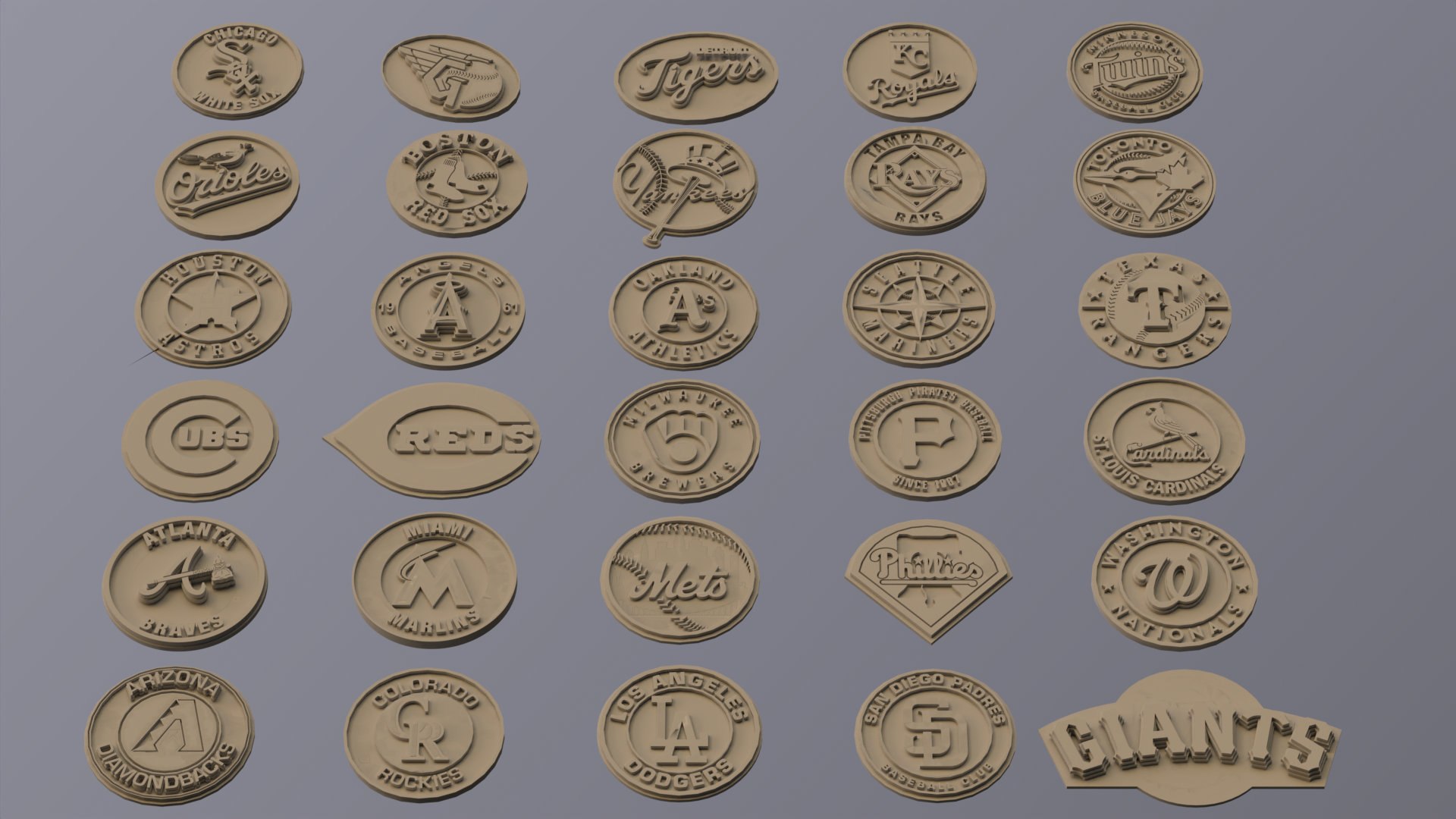 MLB Major League Baseball EVERY TEAMS LOGOS model - TurboSquid 2079898