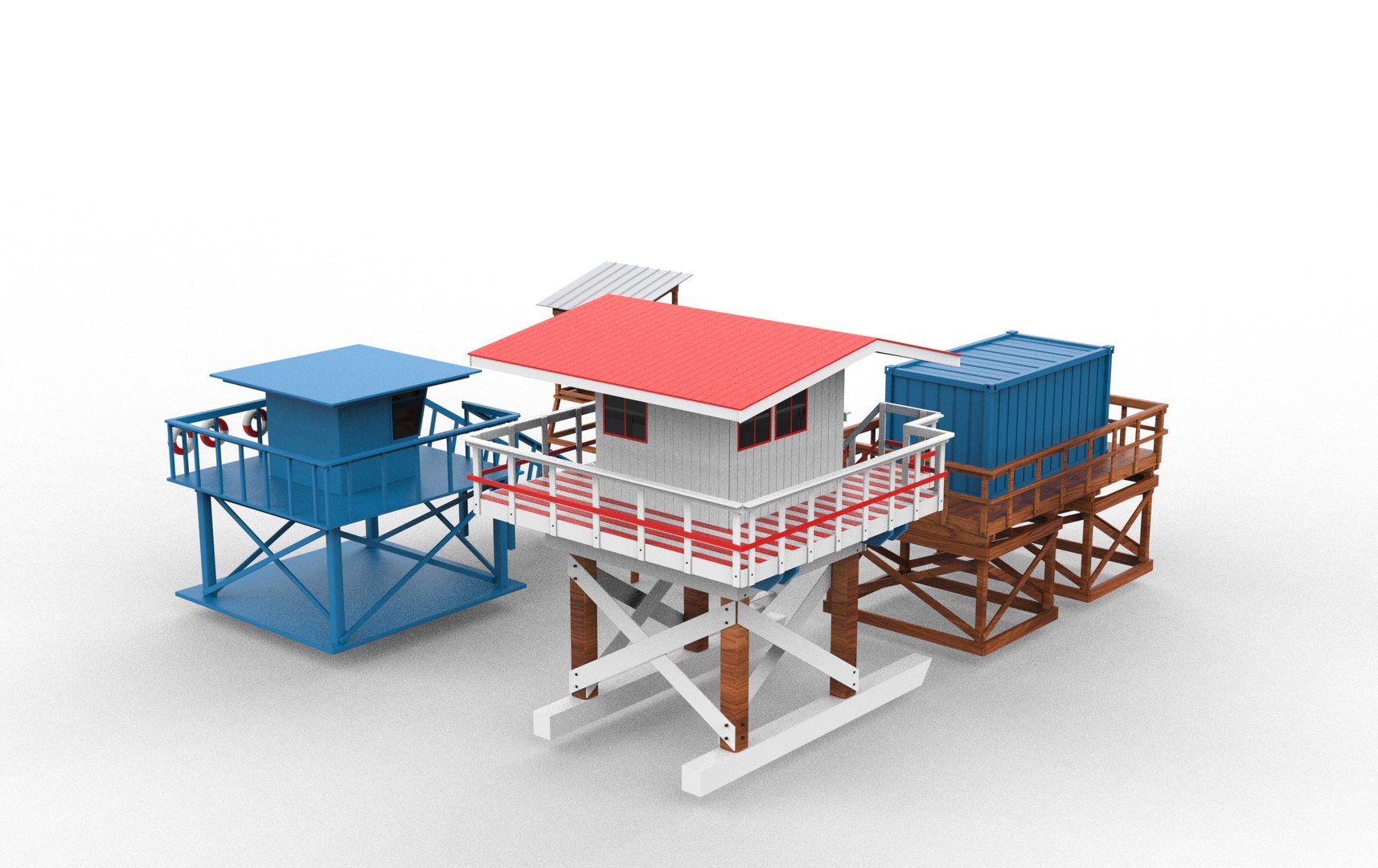 3D Model Outdoor Beach Lifeguard Pack 3D Model - TurboSquid 2344411