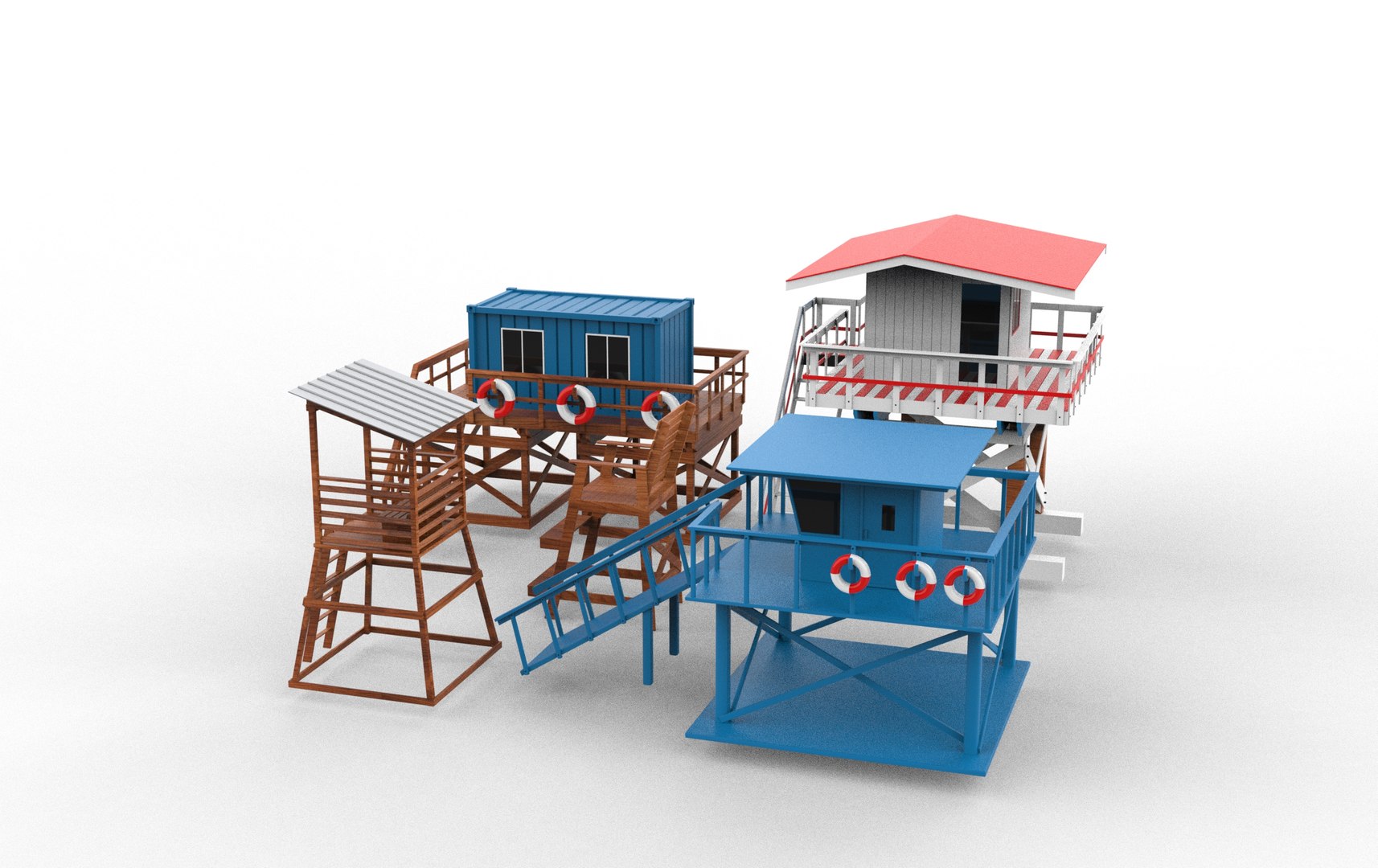 3D Model Outdoor Beach Lifeguard Pack 3D Model - TurboSquid 2344411