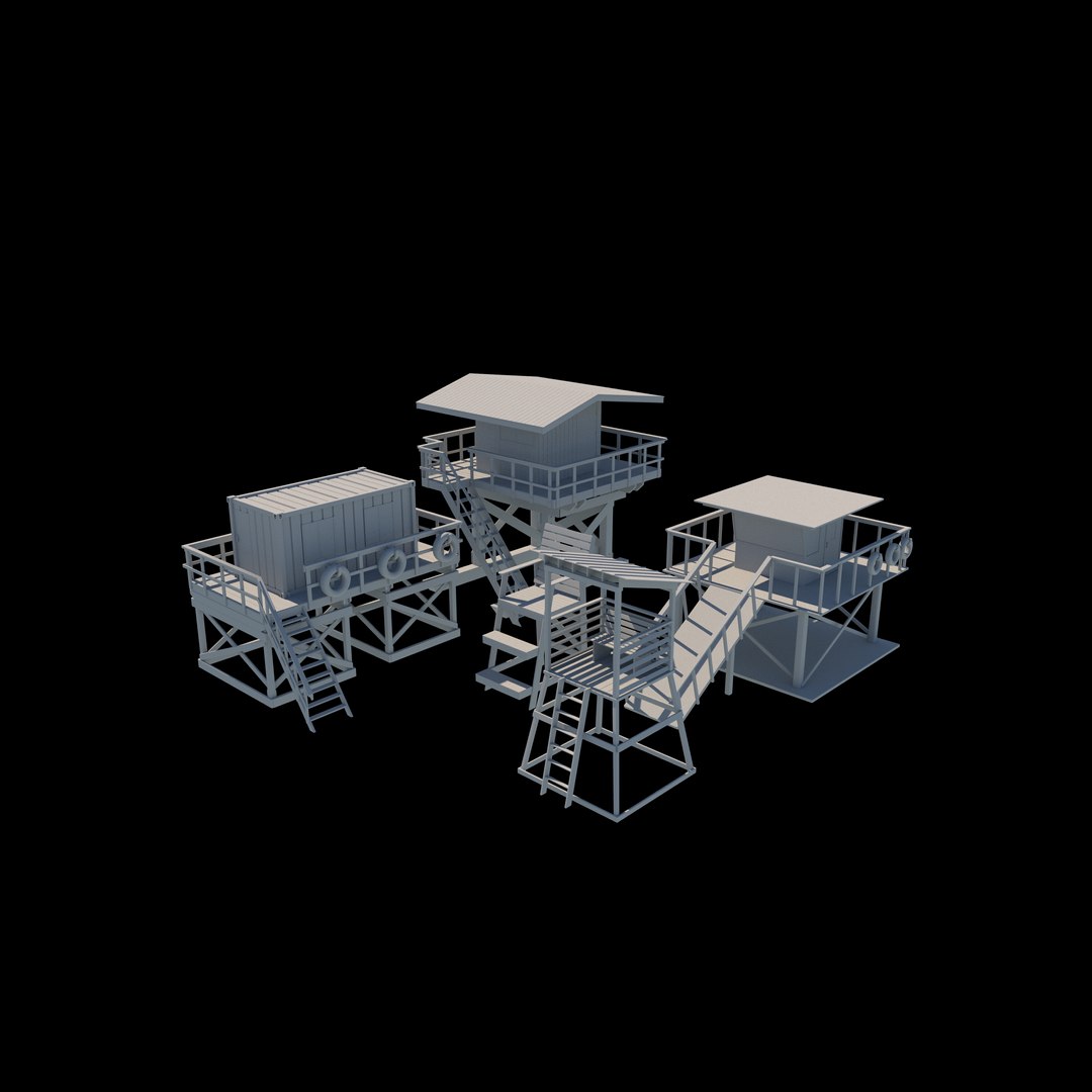 3D Model Outdoor Beach Lifeguard Pack 3D Model - TurboSquid 2344411